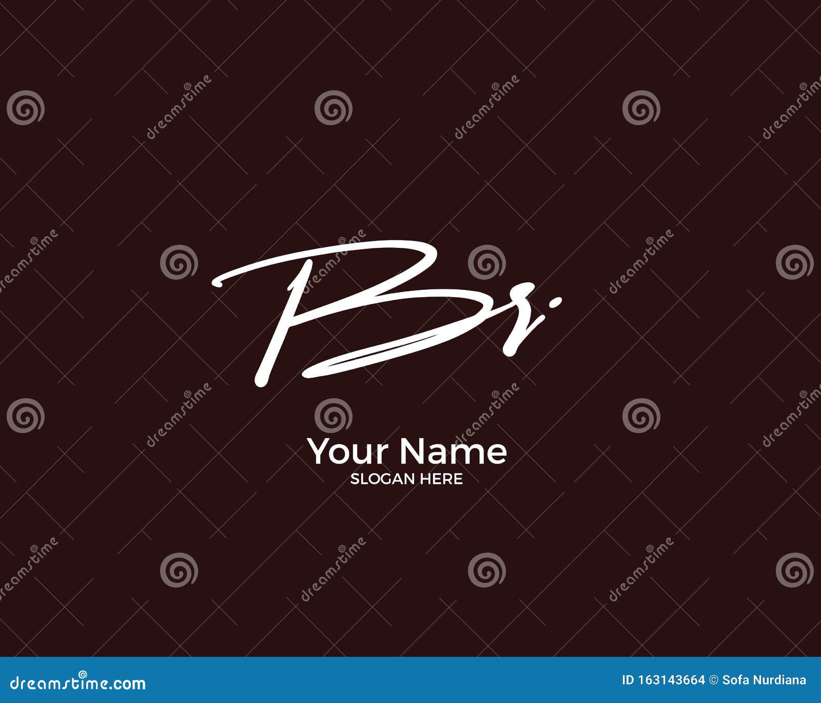 B R BR Initial Logo Signature Vector. Handwriting Concept Logo. Stock ...