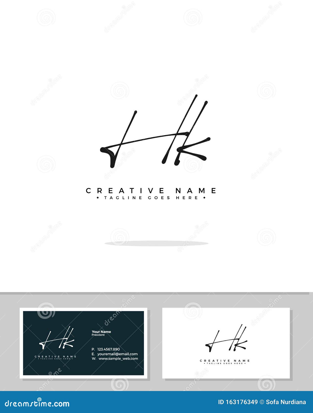H K HK Initial Logo Signature Vector. Handwriting Concept Logo. Stock ...