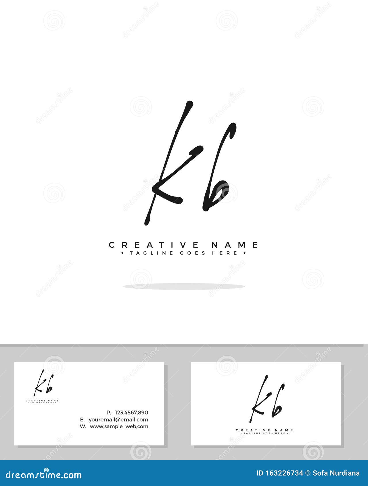 K B KB Initial Logo Signature Vector. Handwriting Concept Logo. Stock ...
