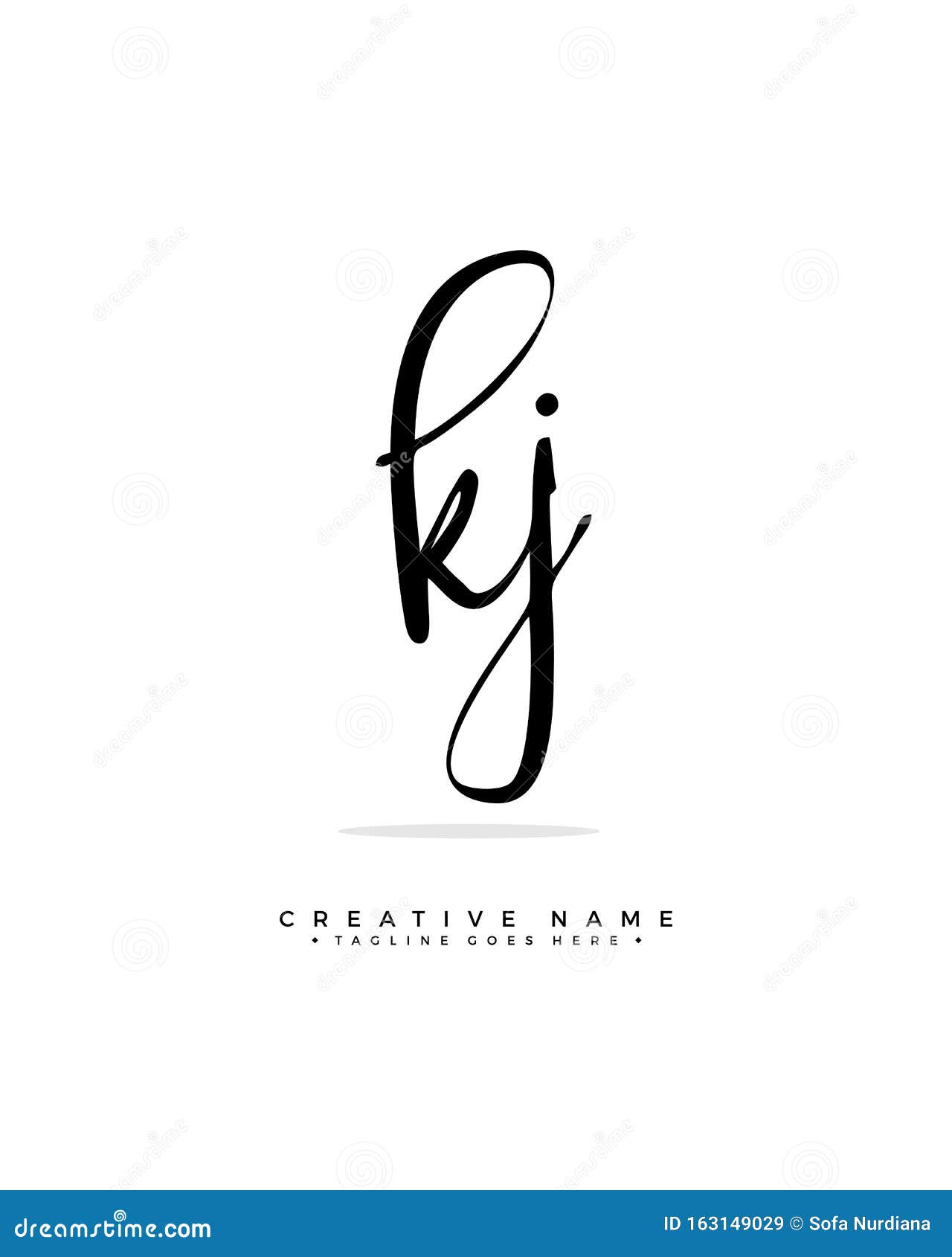 K J KJ Initial Logo Signature Vector. Handwriting Concept Logo. Stock ...