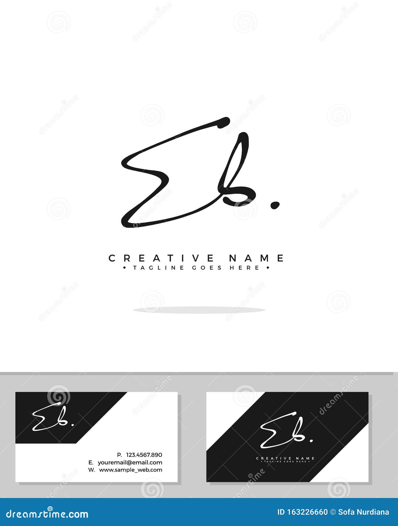 E B EB Initial Logo Signature Vector. Handwriting Concept Logo. Stock ...
