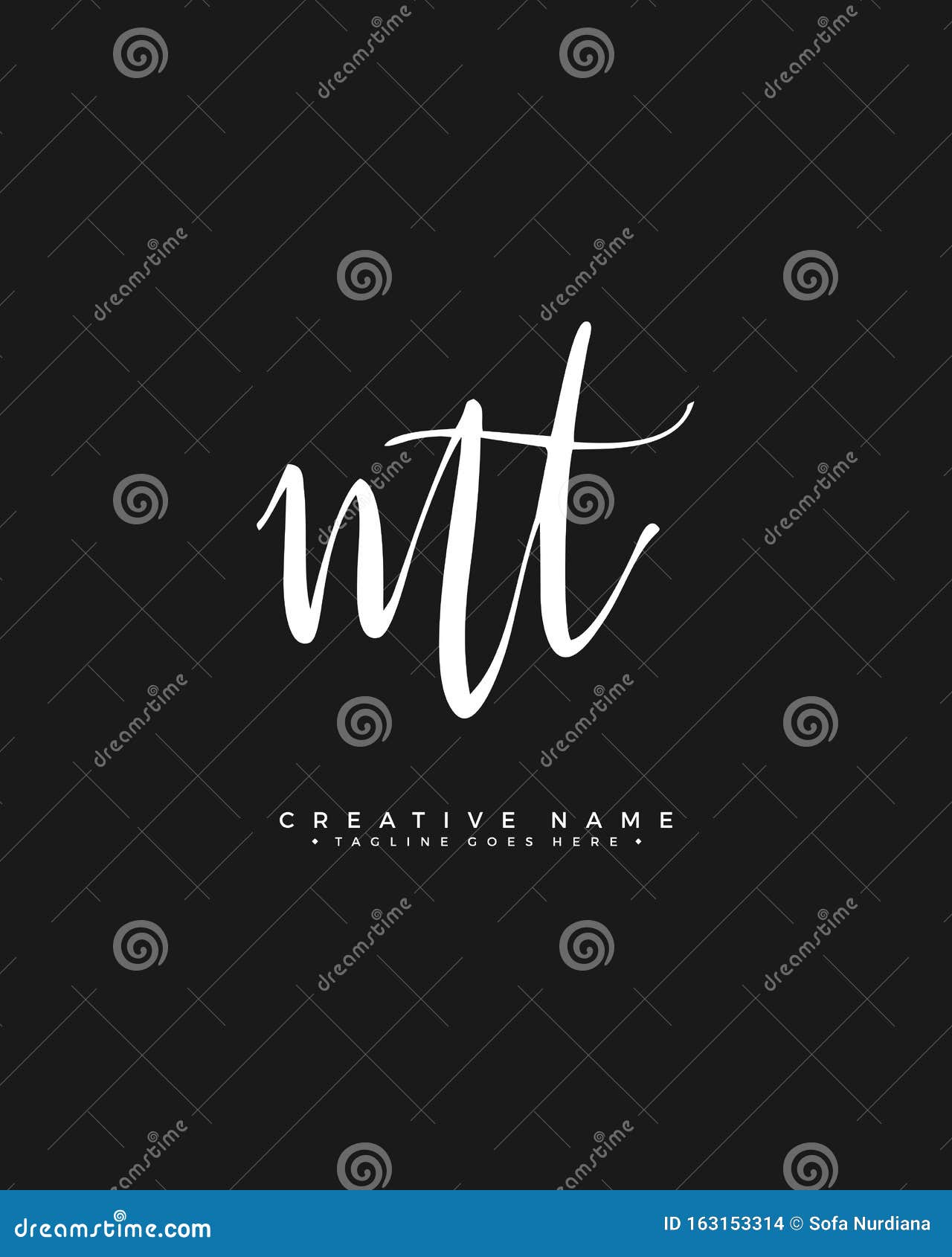 M T MT Initial Logo Signature Vector. Handwriting Concept Logo. Stock ...