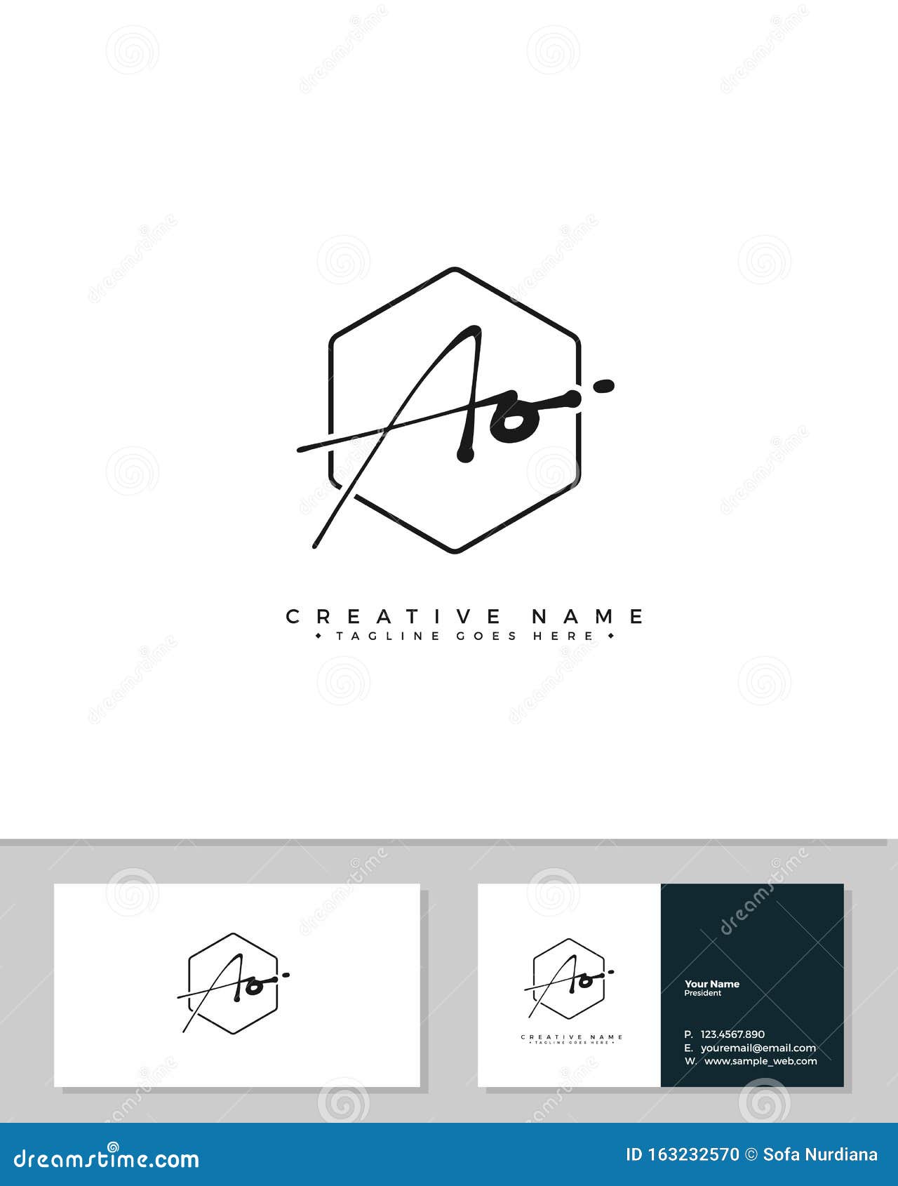 A O AO Initial Logo Signature Vector. Handwriting Concept Logo. Stock ...