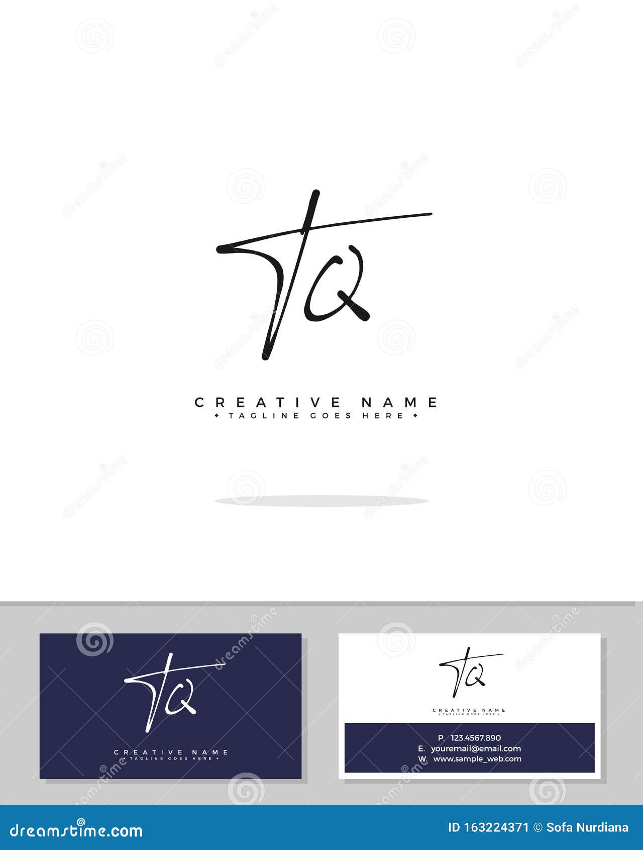 T Q TQ Initial Logo Signature Vector. Handwriting Concept Logo. Stock ...
