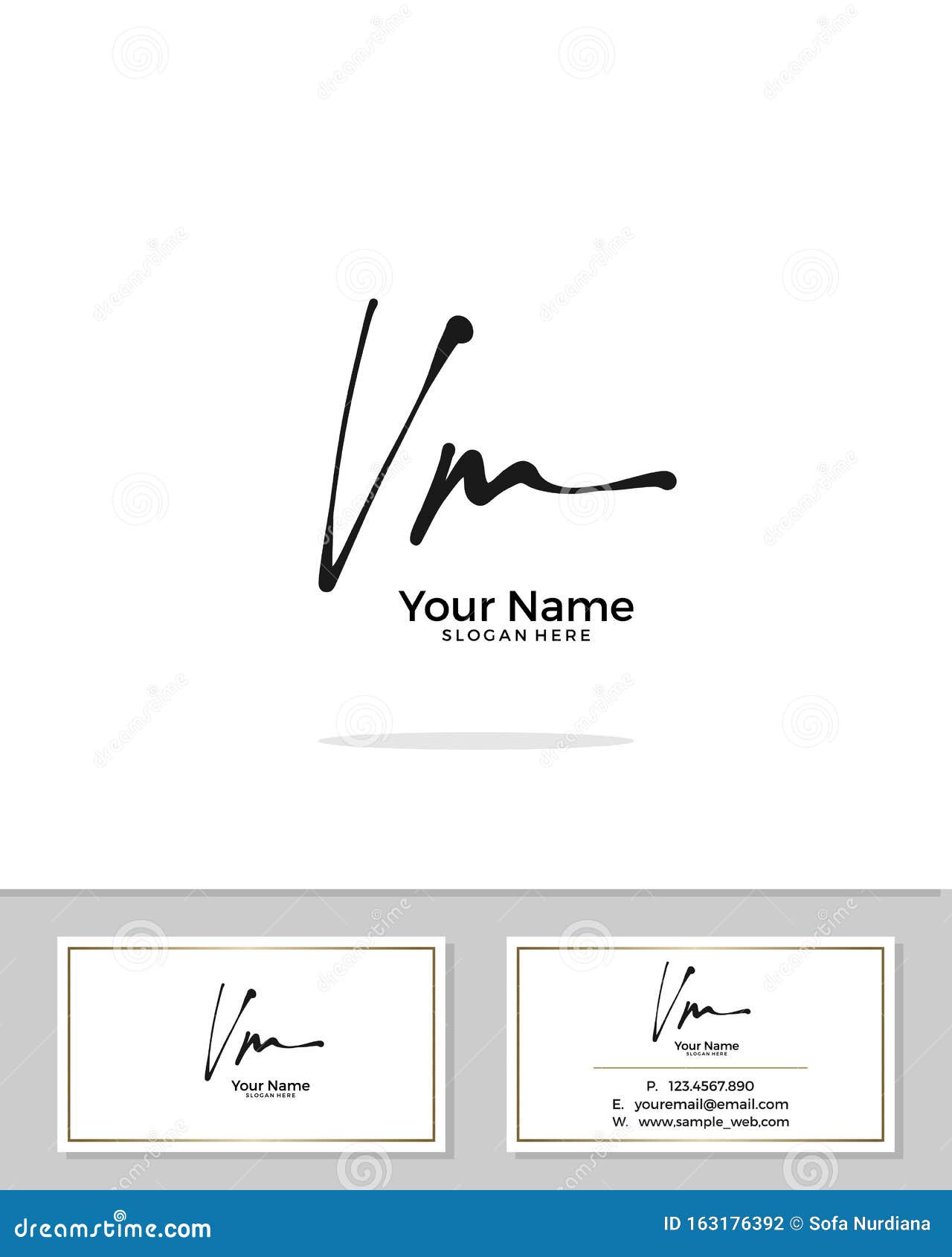 V M VM Initial Logo Signature Vector. Handwriting Concept Logo. Stock ...