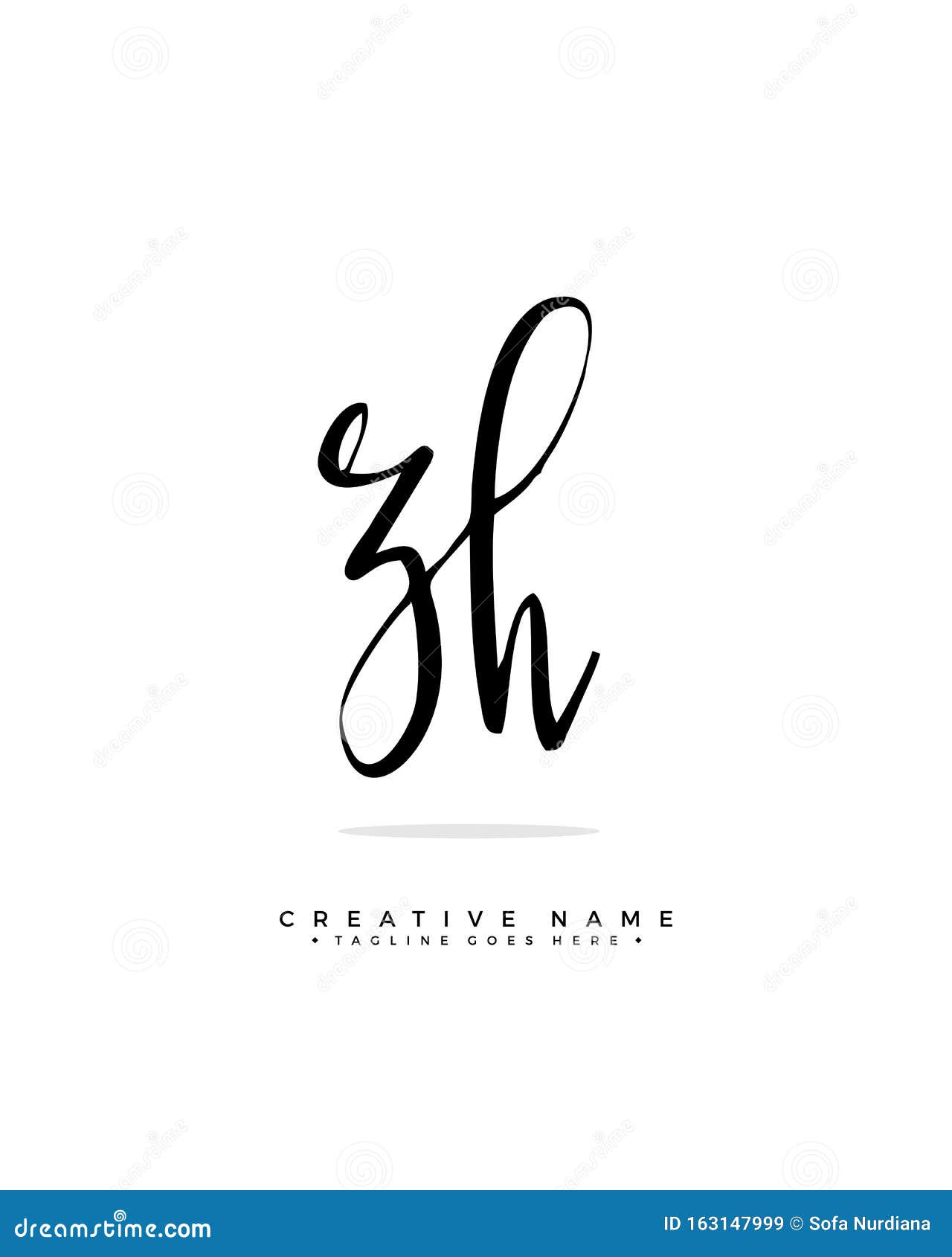 Z H ZH Initial Logo Signature Vector. Handwriting Concept Logo. Stock ...