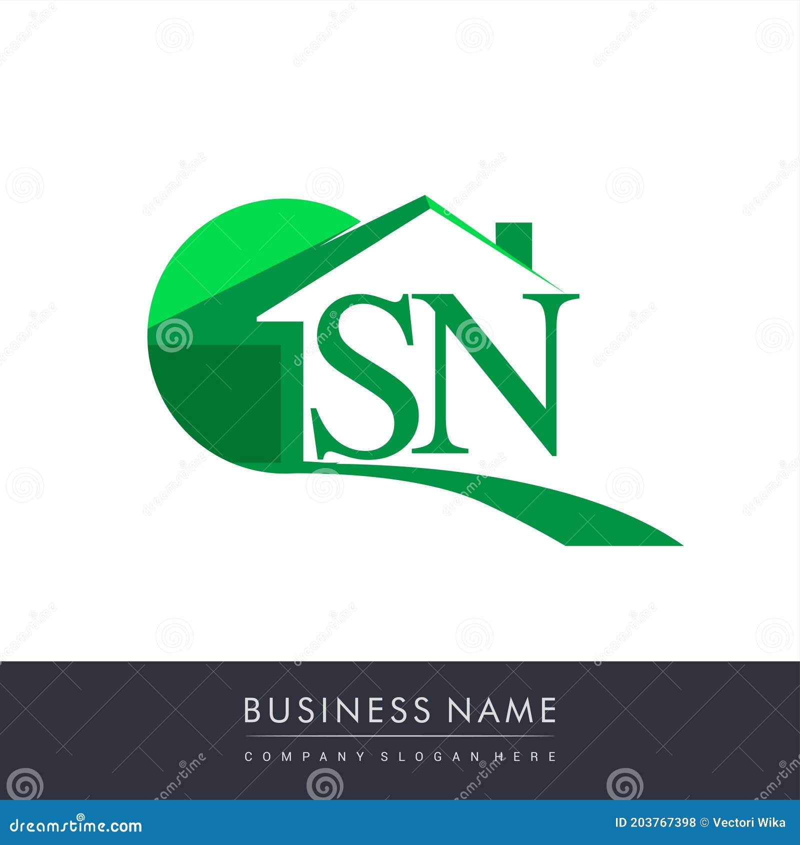 Initial Logo SN with House Icon, Business Logo and Property Developer ...