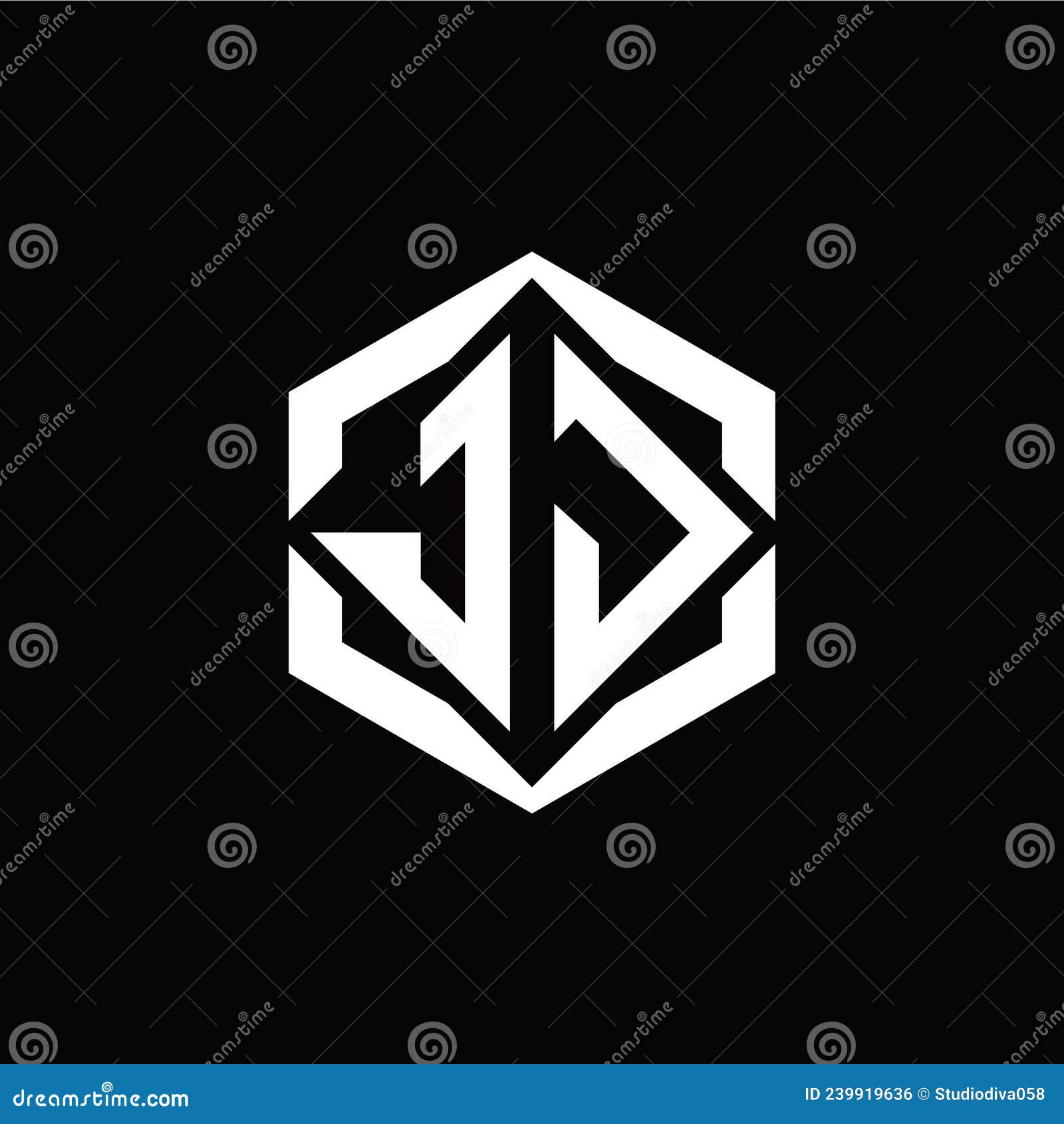 J J Square Initial Logo with Polygon Element Stock Illustration ...