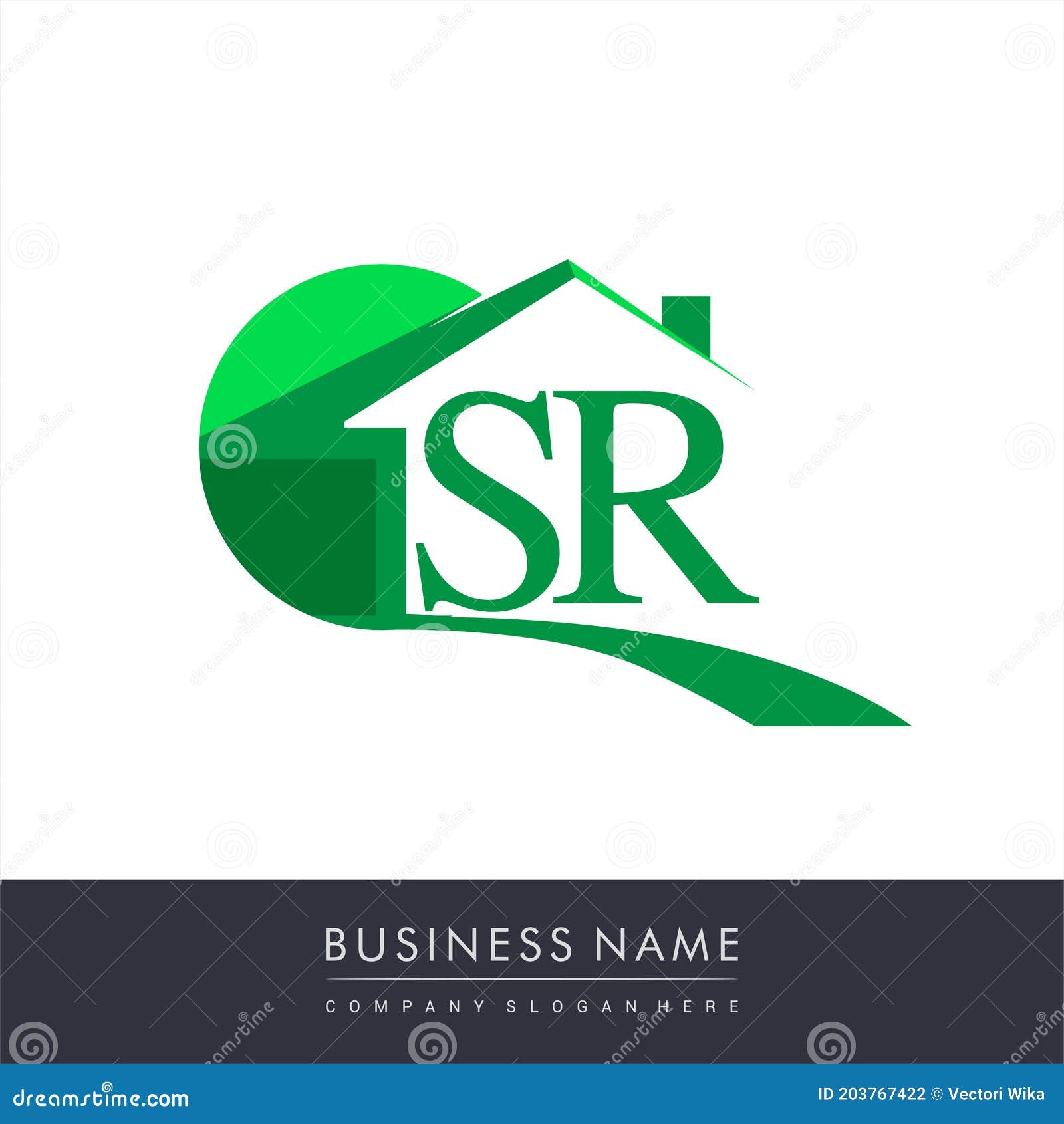 Initial Logo SR with House Icon, Business Logo and Property Developer ...