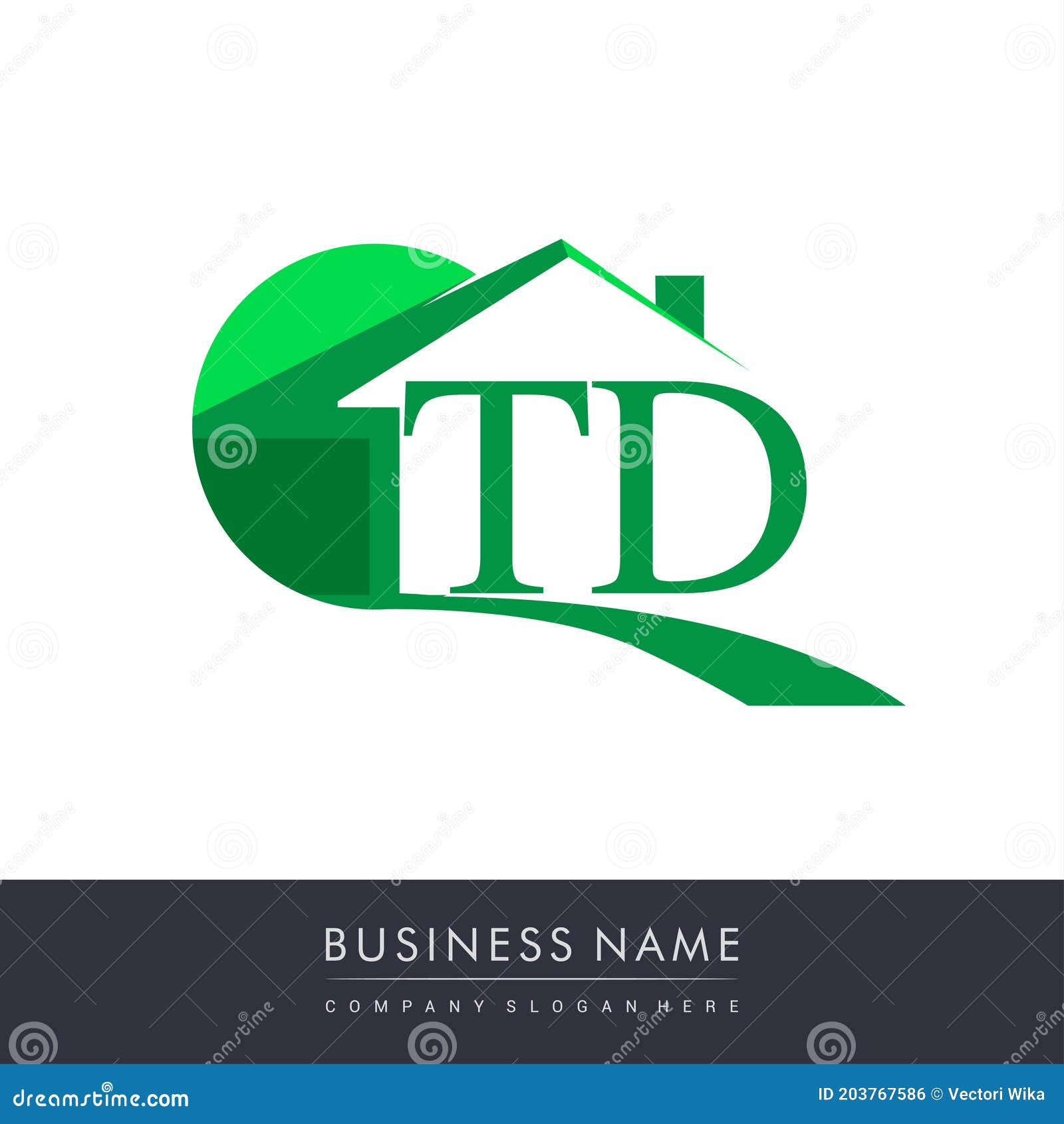 Initial Logo TD with House Icon, Business Logo and Property Developer ...