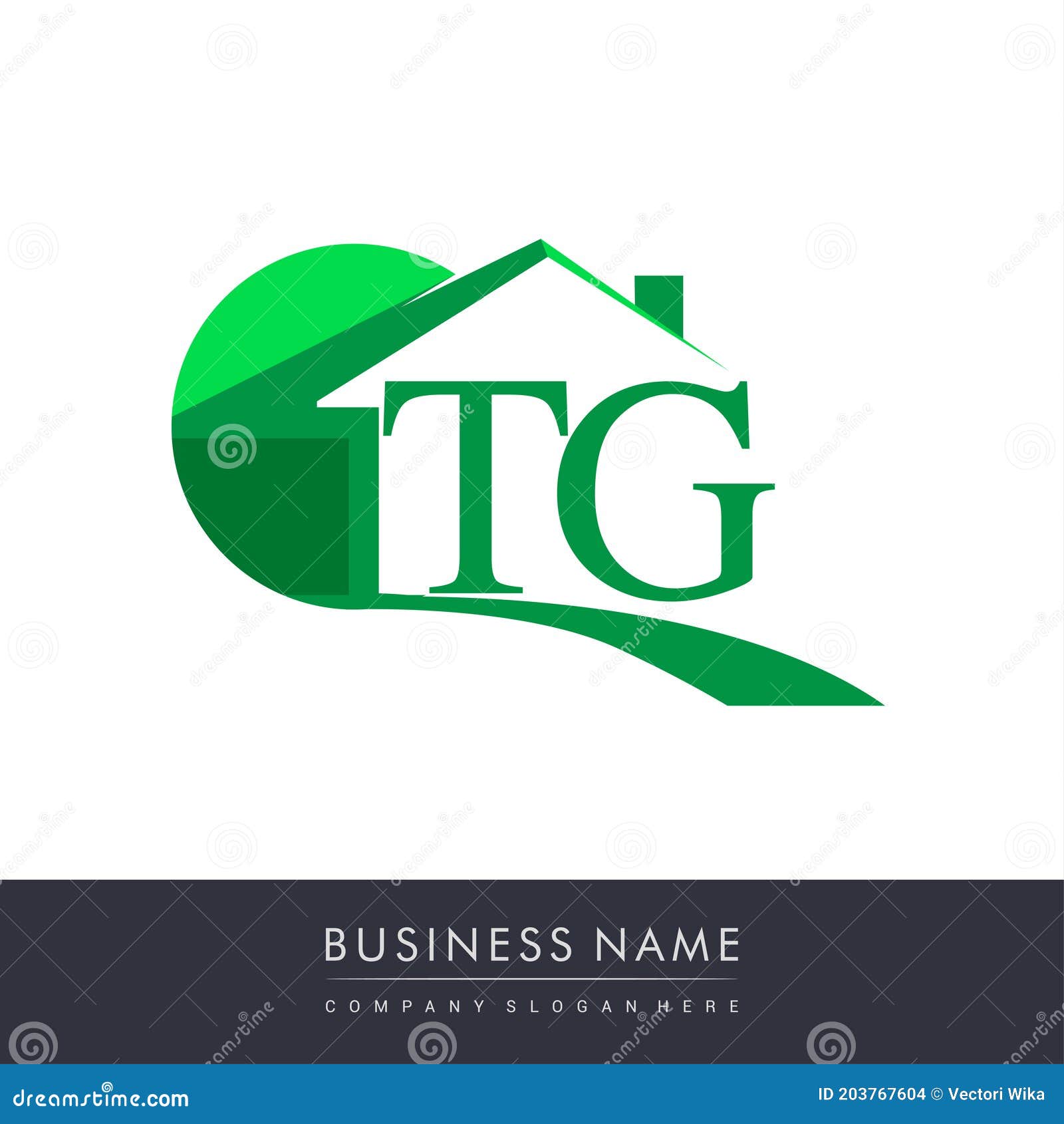 Initial Logo TG with House Icon, Business Logo and Property Developer ...