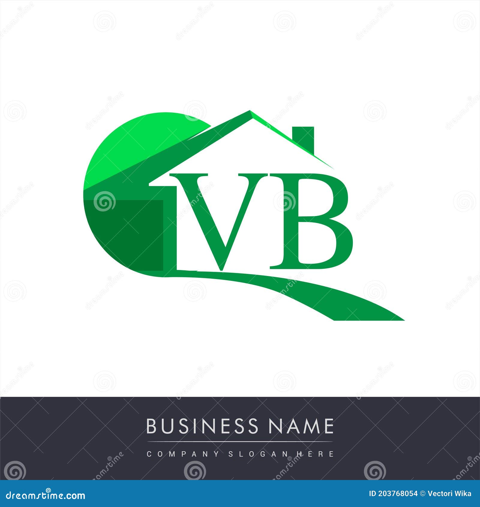 Initial Logo VB with House Icon, Business Logo and Property Developer ...