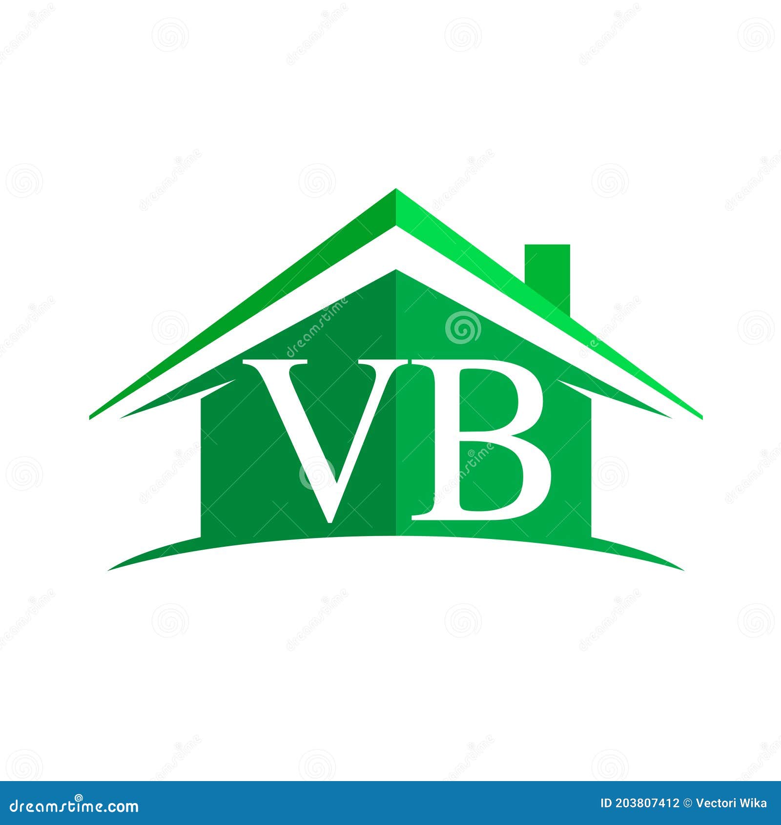Initial Logo VB with House Icon and Green Color, Business Logo and ...