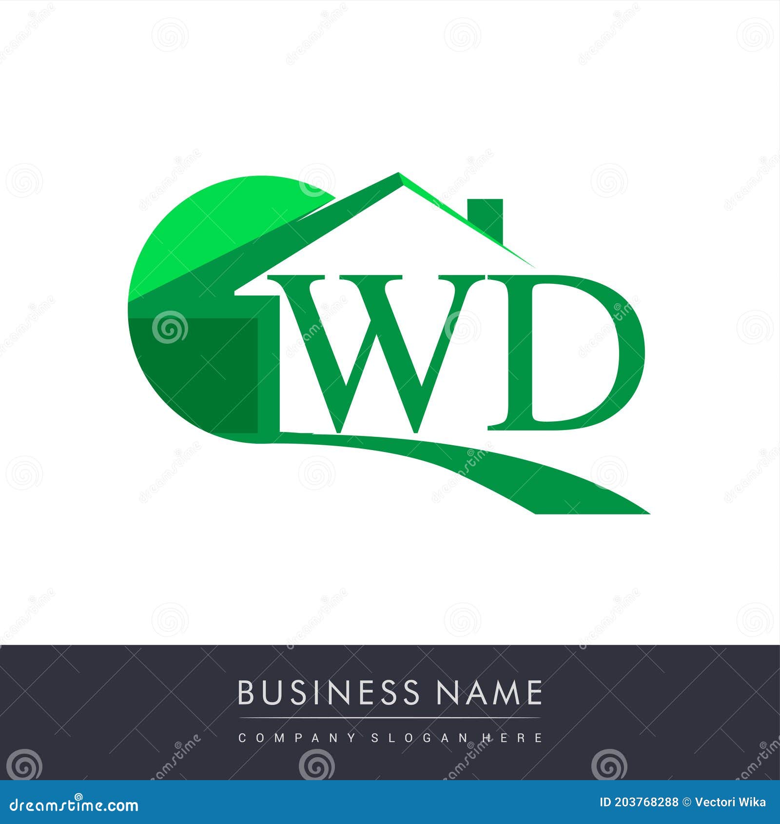 Initial Logo WD with House Icon, Business Logo and Property Developer ...