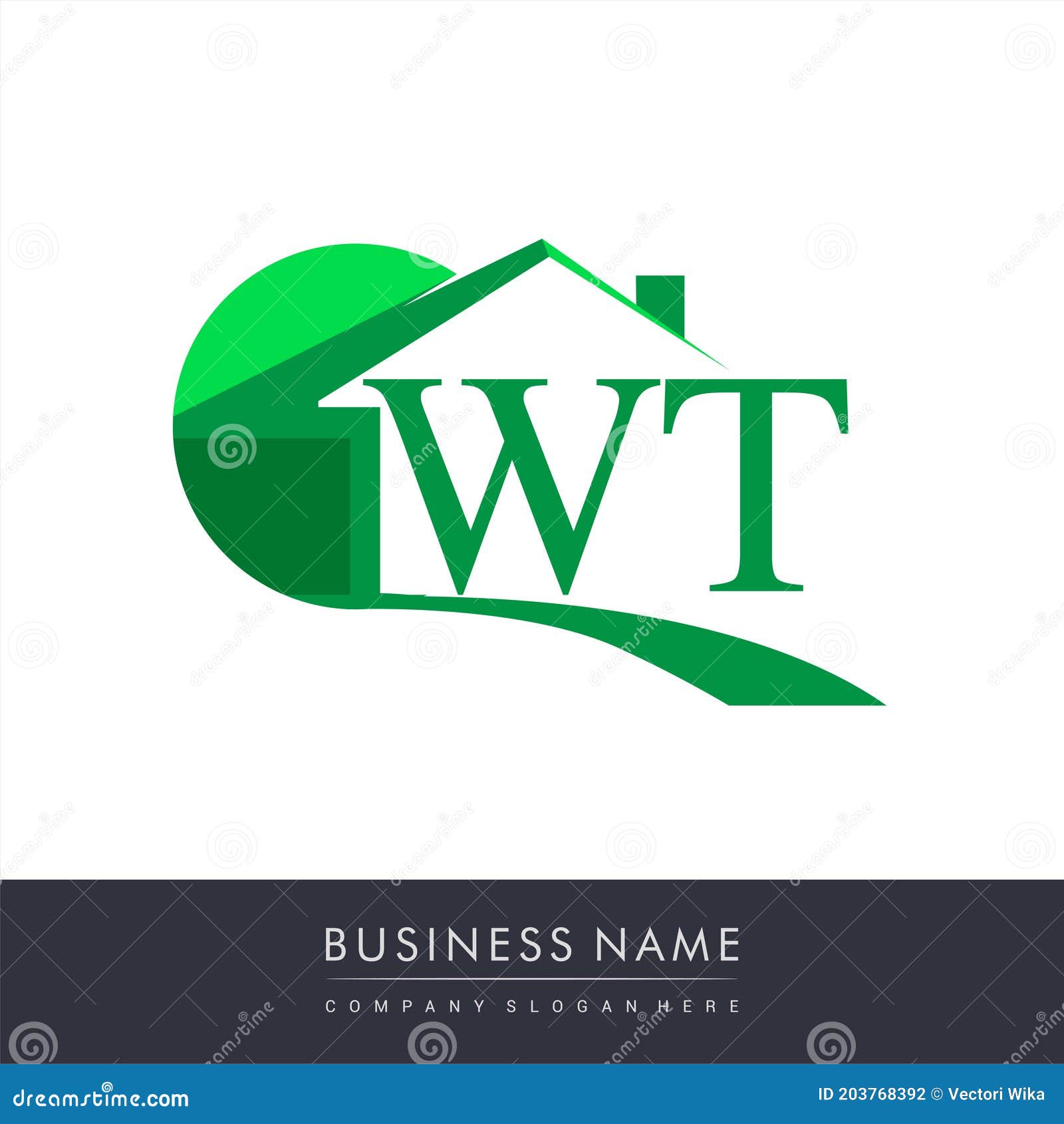Initial Logo WT with House Icon, Business Logo and Property Developer ...