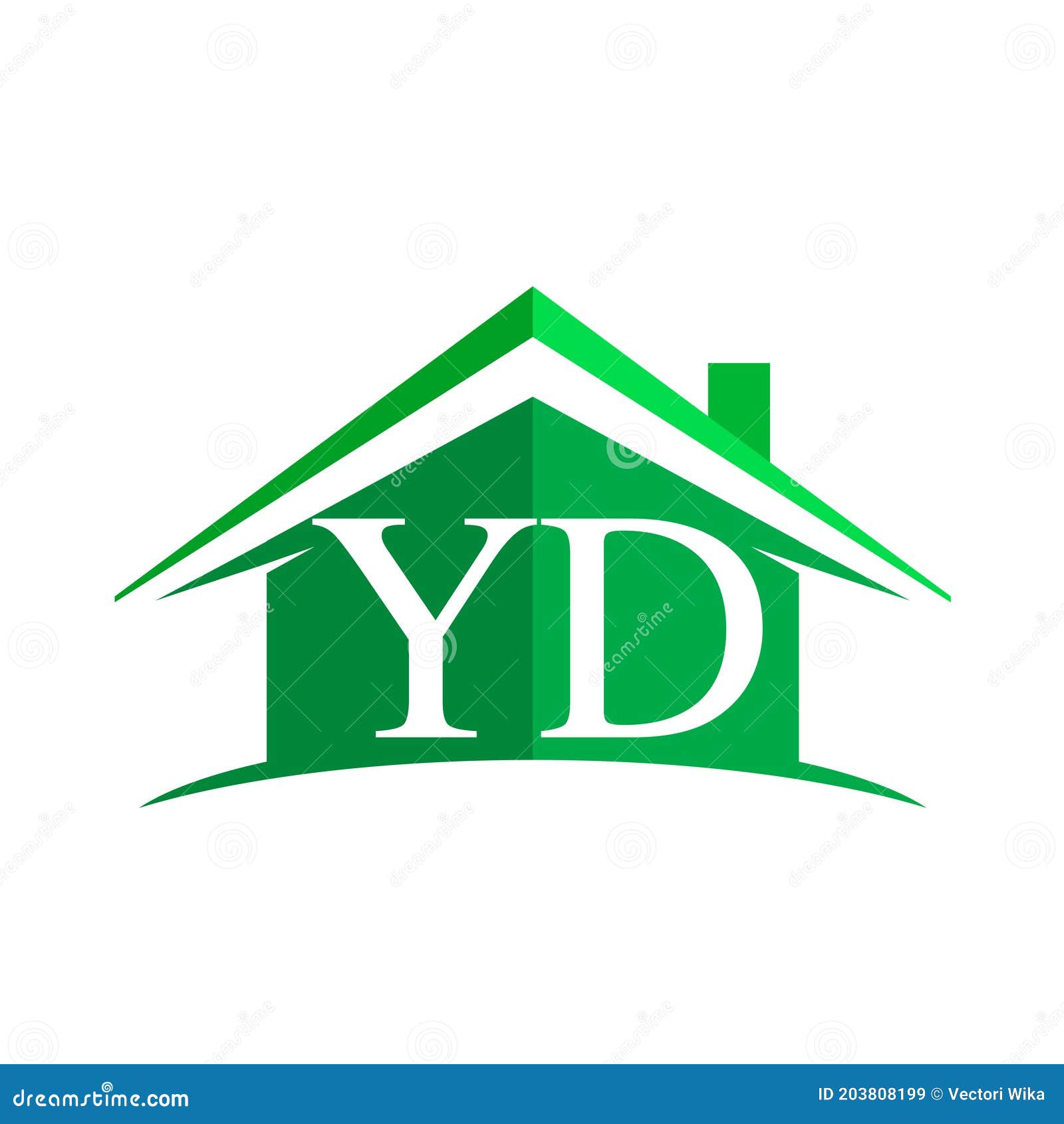 Initial Logo YD with House Icon and Green Color, Business Logo and ...