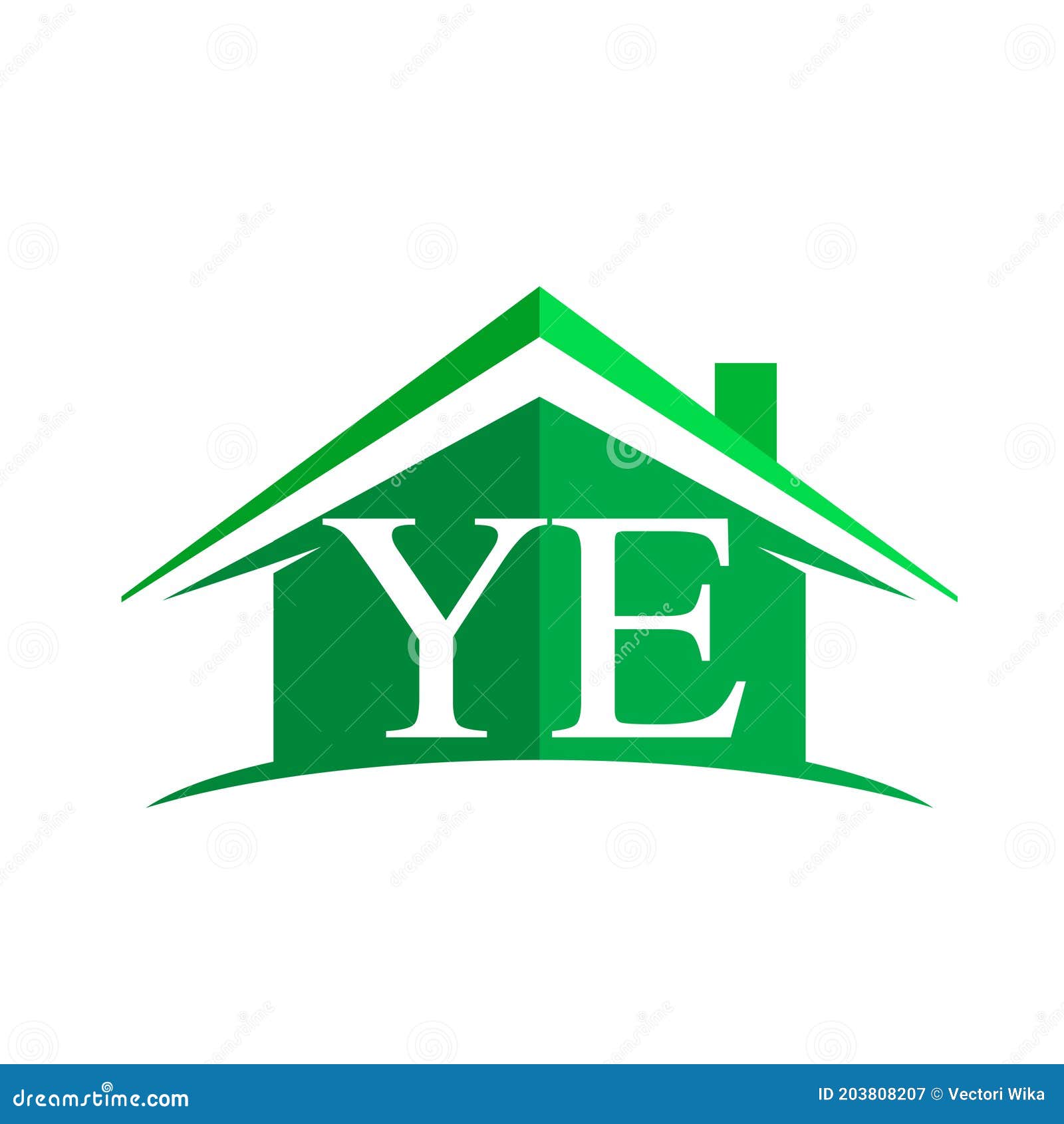 Initial Logo YE with House Icon and Green Color, Business Logo and ...