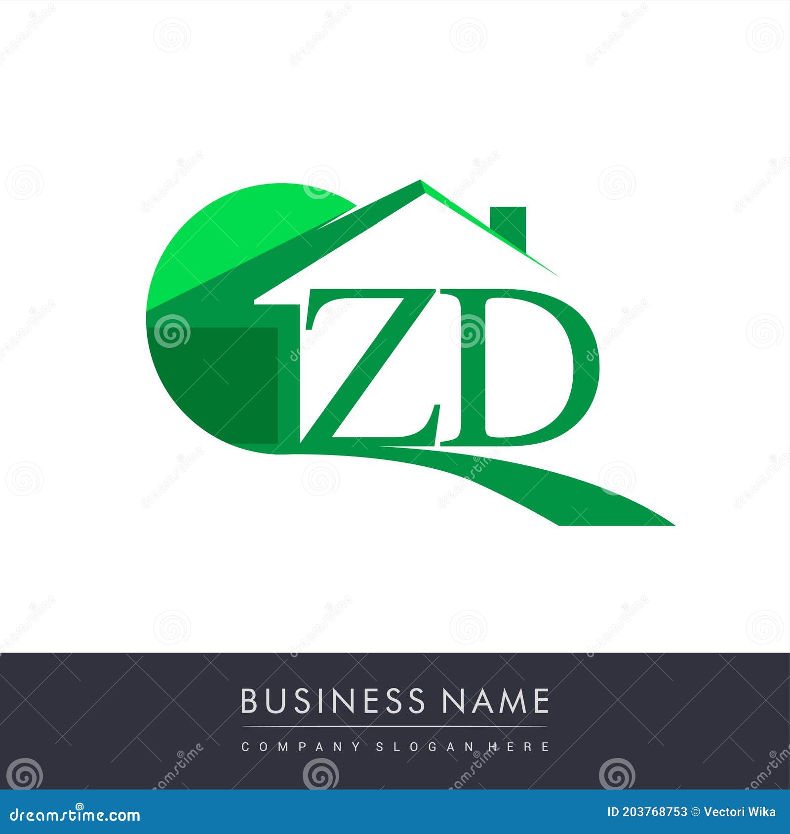Initial Logo ZD with House Icon, Business Logo and Property Developer ...