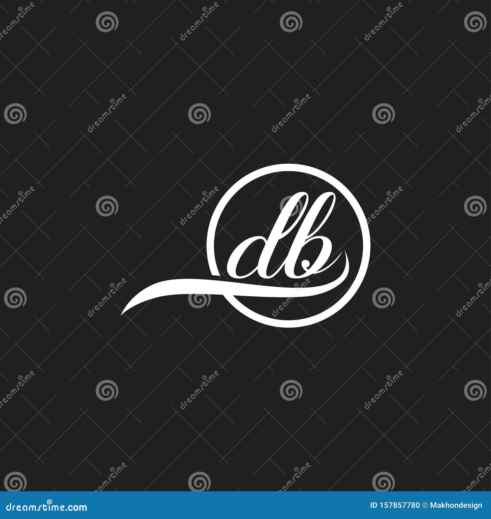 Initial Lowercase Letter DB Rounded Logo on Multiple Backgrounds, DB ...