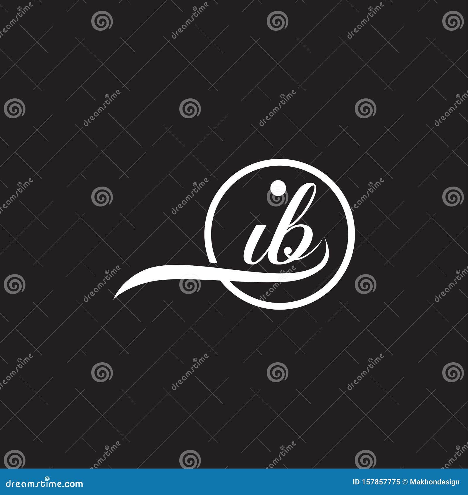 Initial Lowercase Letter IB Rounded Logo on Multiple Backgrounds, IB ...