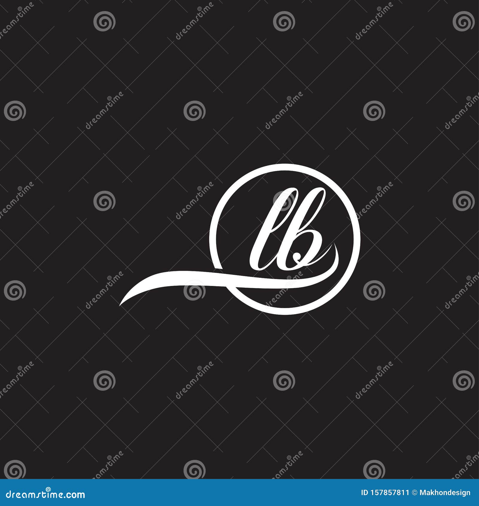 Initial Lowercase Letter LB Rounded Logo on Multiple Backgrounds, LB ...