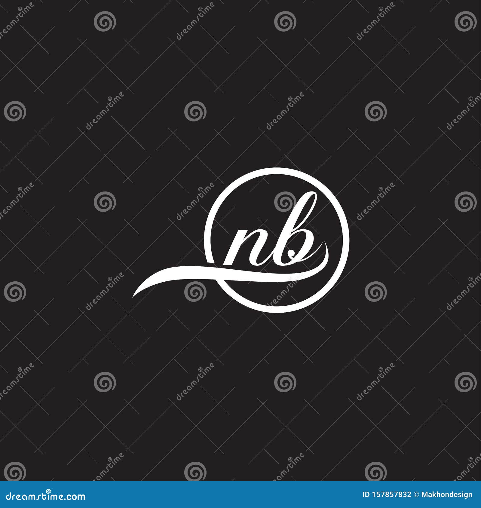 Initial Lowercase Letter NB Rounded Logo on Multiple Backgrounds, NB ...