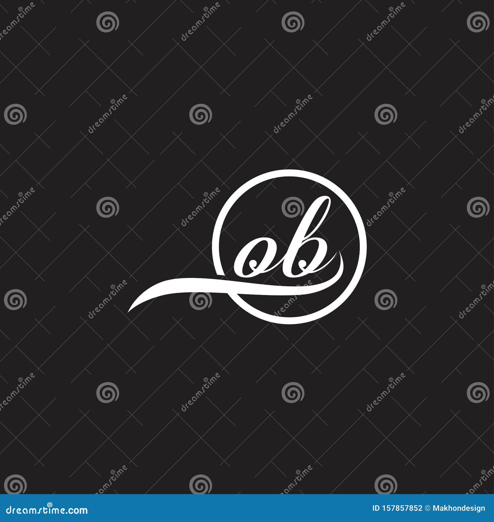 Initial Lowercase Letter OB Rounded Logo on Multiple Backgrounds, OB ...