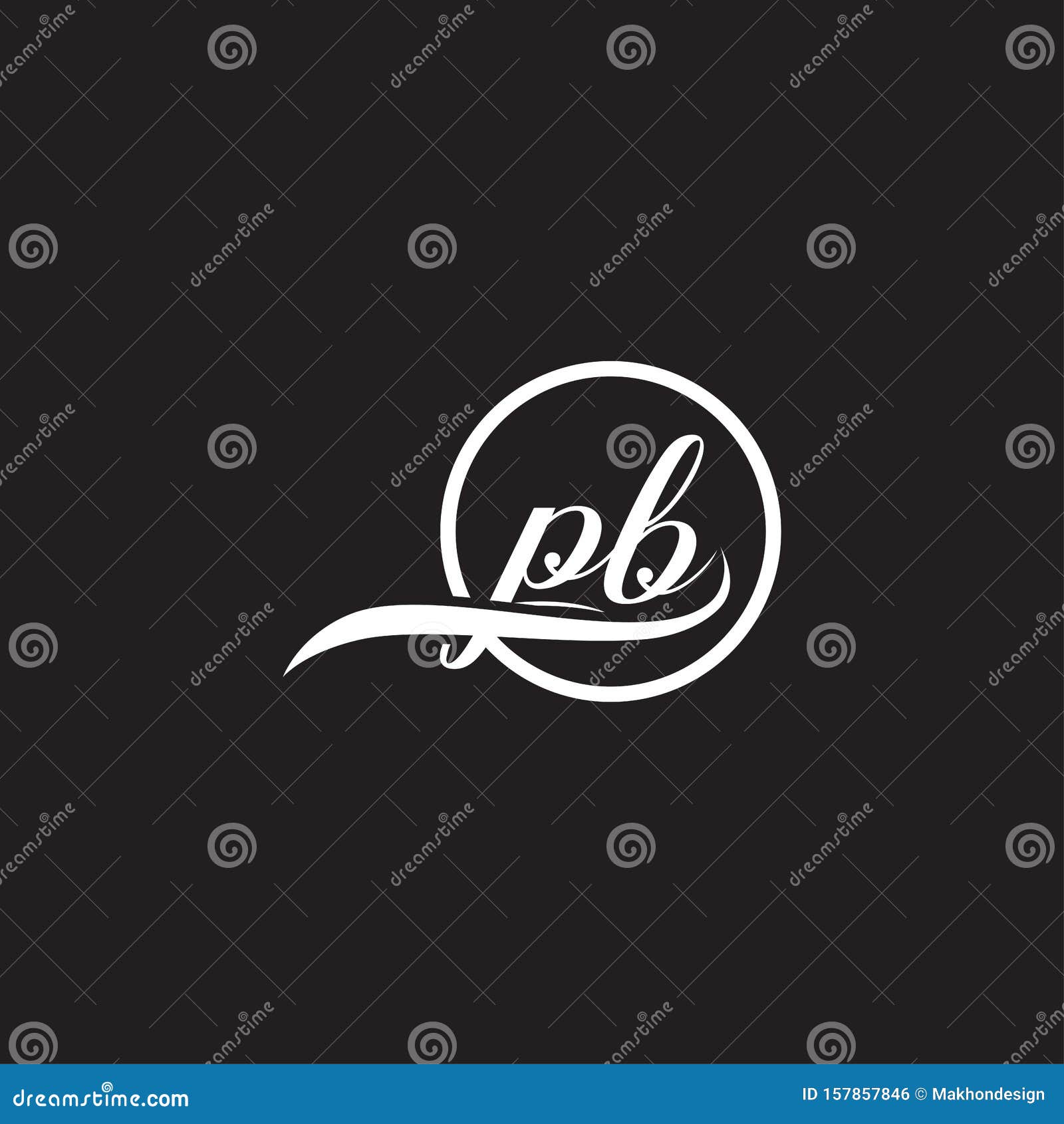 Initial Lowercase Letter PB Rounded Logo on Multiple Backgrounds, PB ...