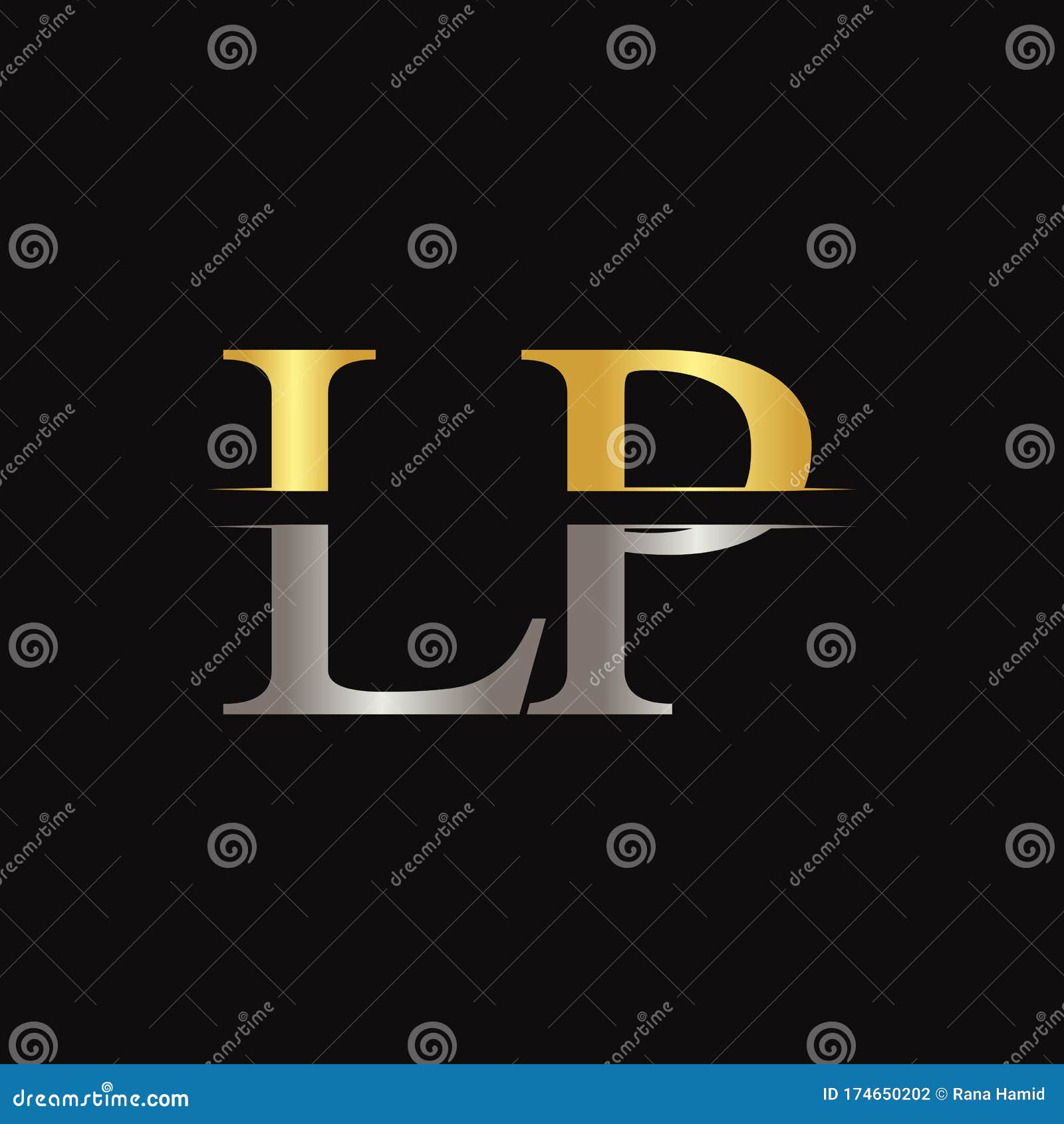 Initial LP Letter Logo Design Vector Template. Abstract Black Letter LP ...