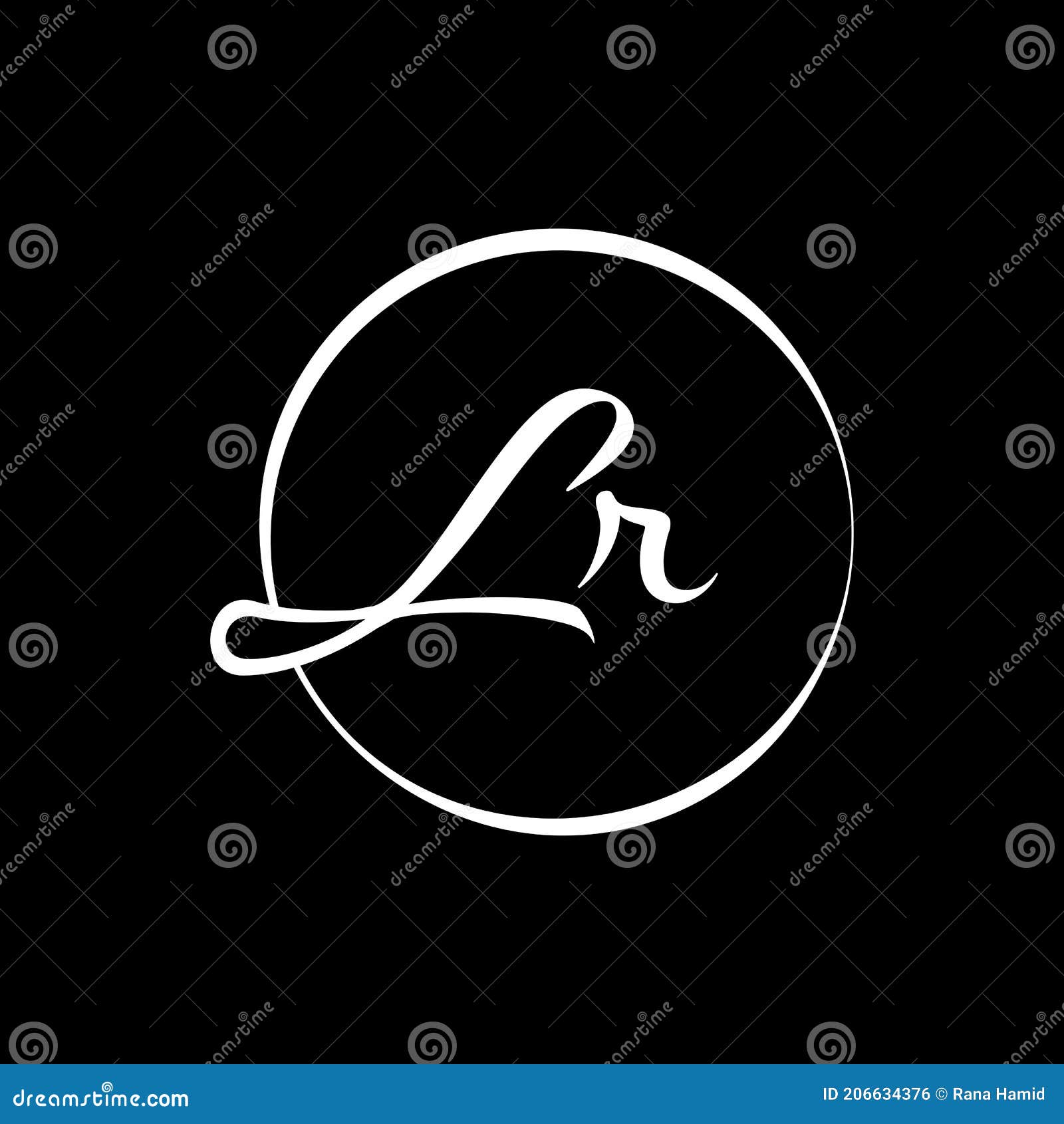 Initial LR Letter Logo Design Vector Template. Abstract Script Letter ...
