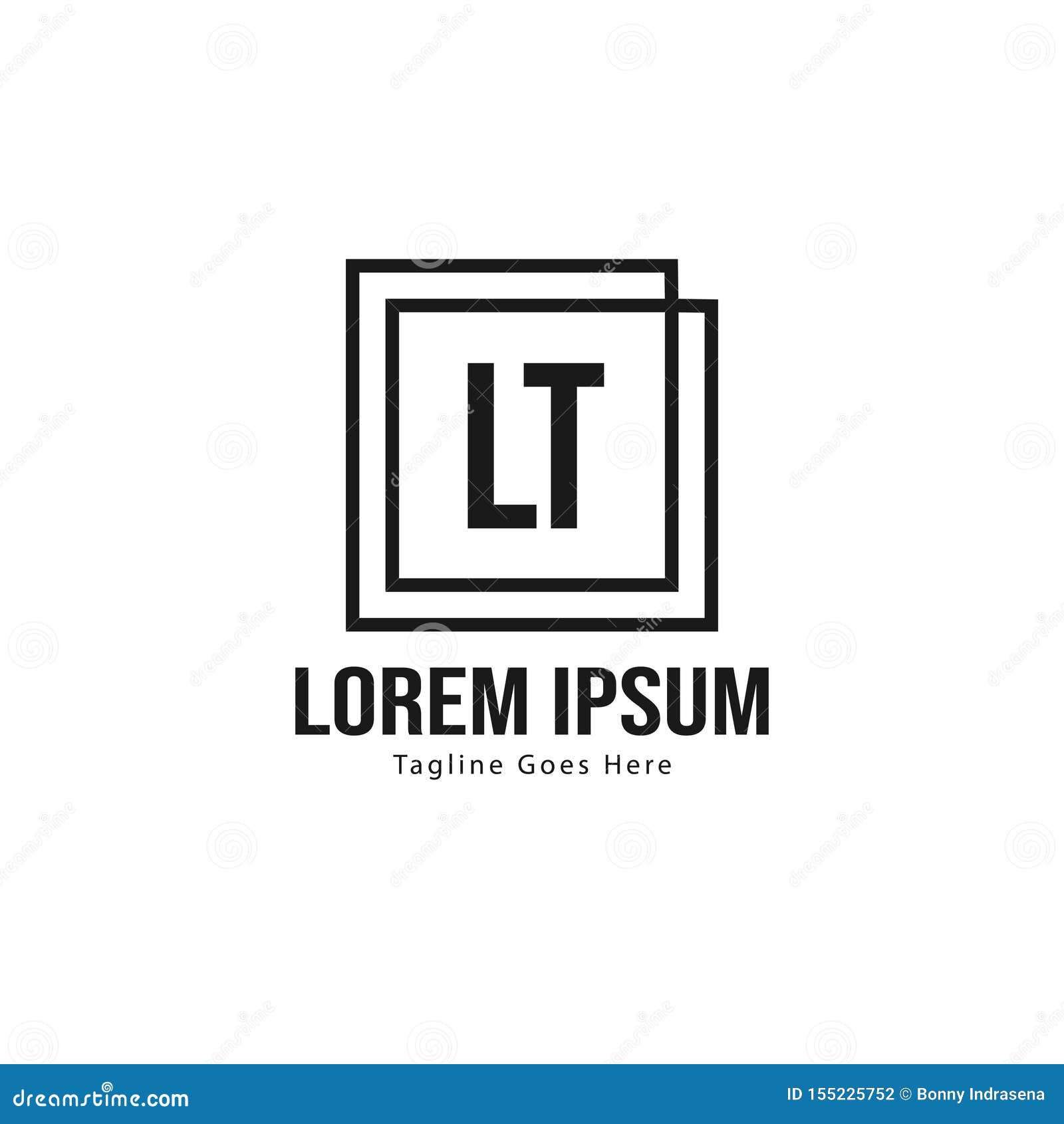 Initial LT Logo Template with Modern Frame. Minimalist LT Letter Logo ...