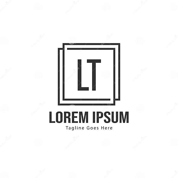 Initial LT Logo Template with Modern Frame. Minimalist LT Letter Logo ...
