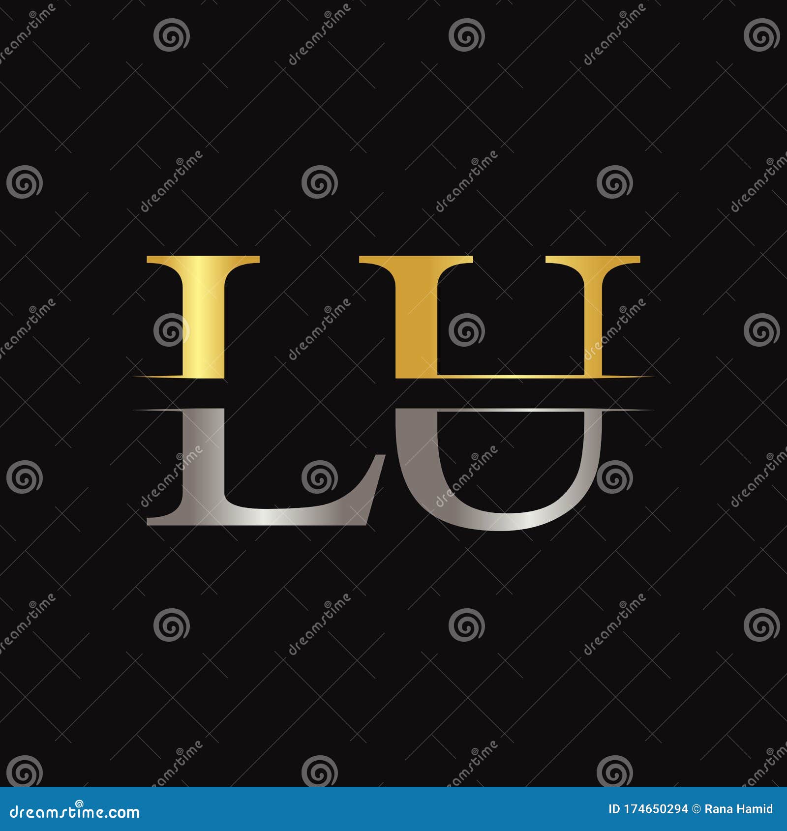 Initial LU Letter Logo Design Vector Template. Abstract Black Letter LU ...