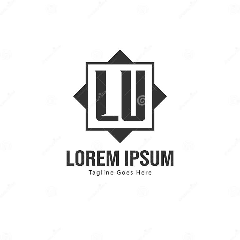 Initial LU Logo Template with Modern Frame. Minimalist LU Letter Logo ...