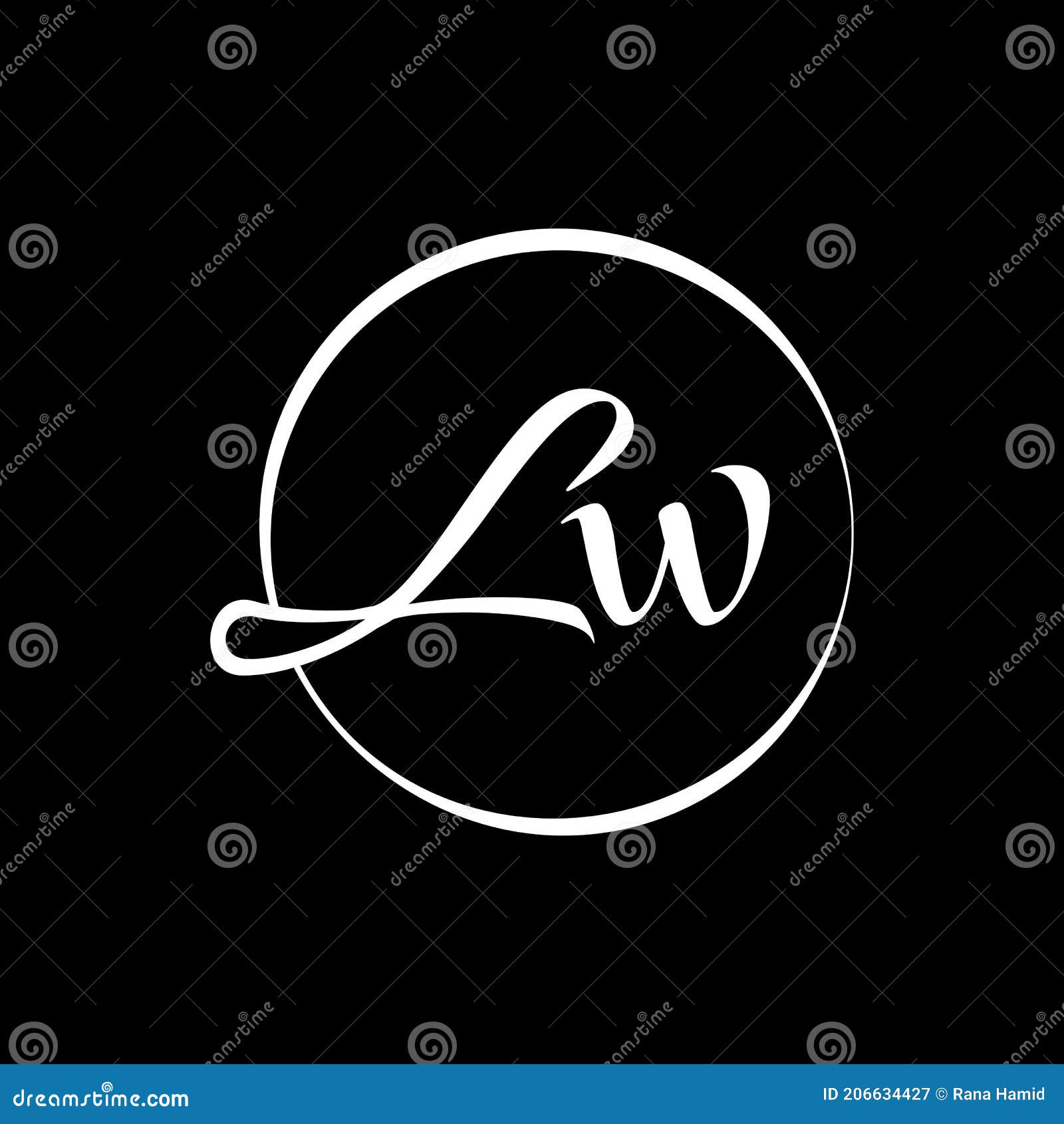 Initial LW Letter Logo Design Vector Template. Abstract Script Letter ...