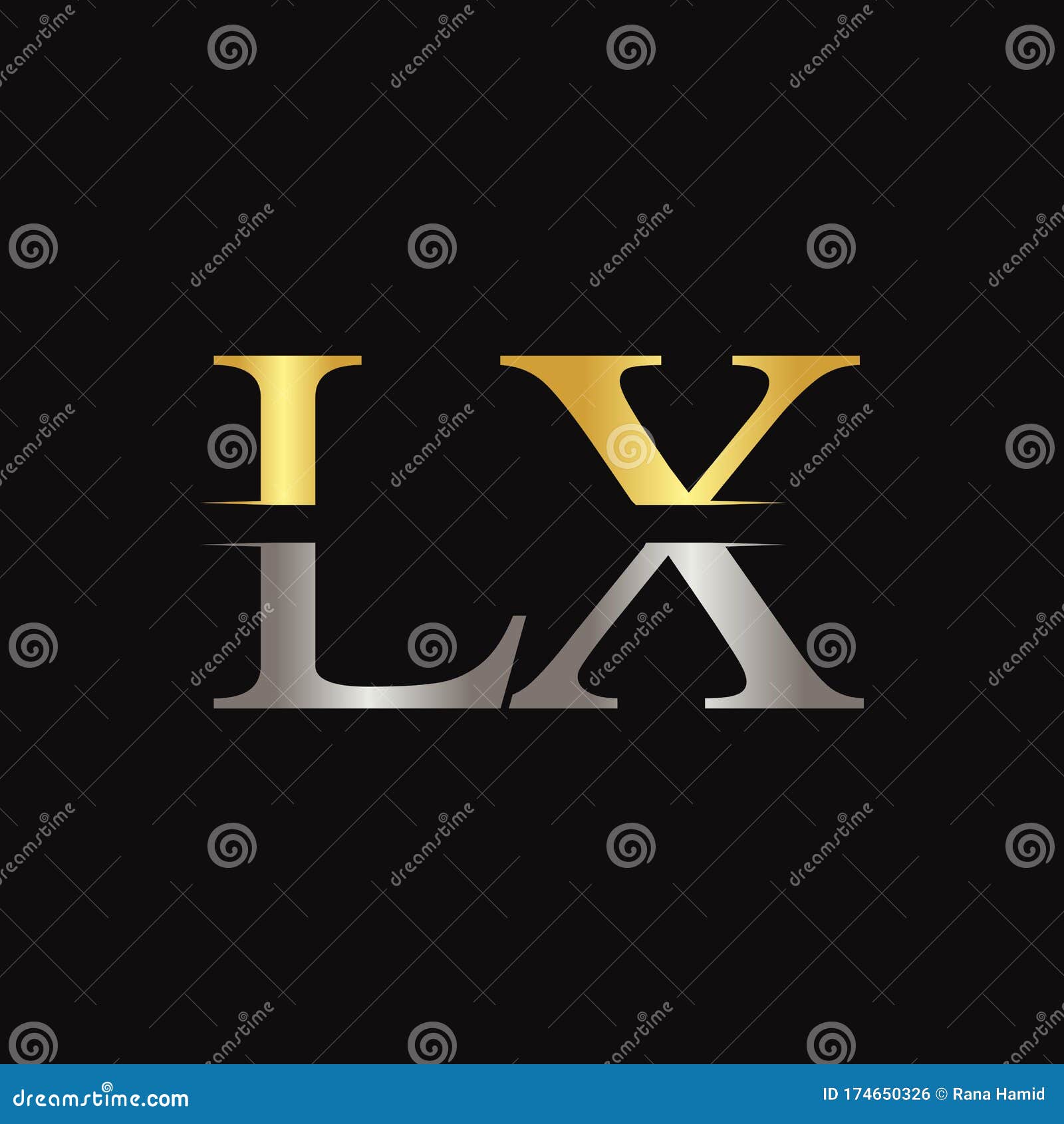 Initial LX Letter Logo Design Vector Template. Abstract Black Letter LX ...