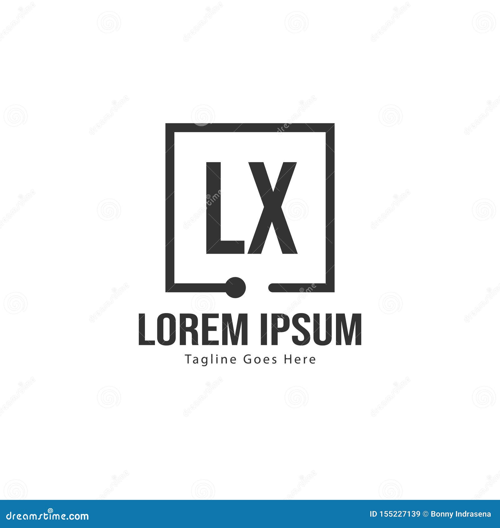 Initial LX Logo Template with Modern Frame. Minimalist LX Letter Logo ...