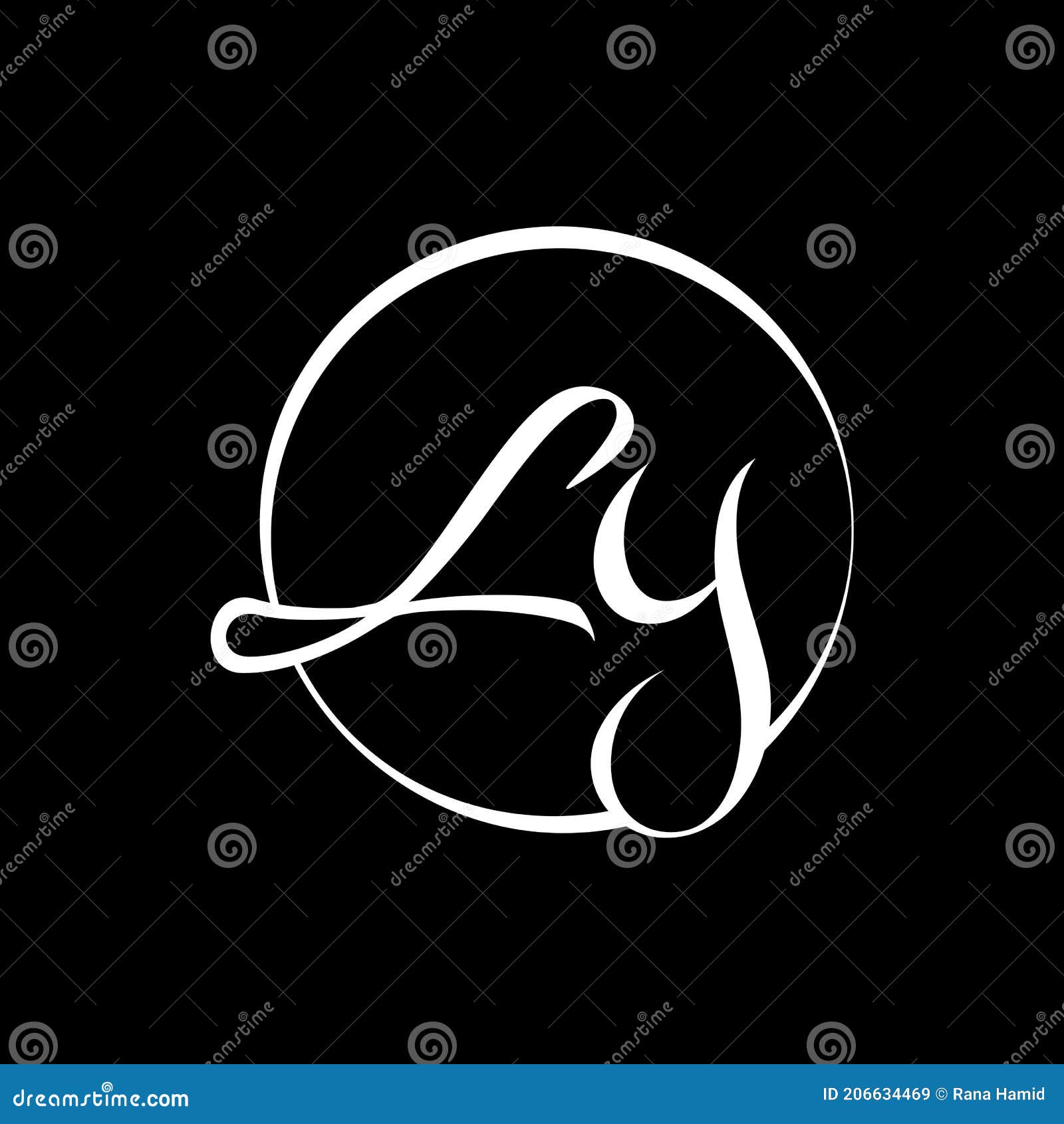Initial LY Letter Logo Design Vector Template. Abstract Script Letter ...