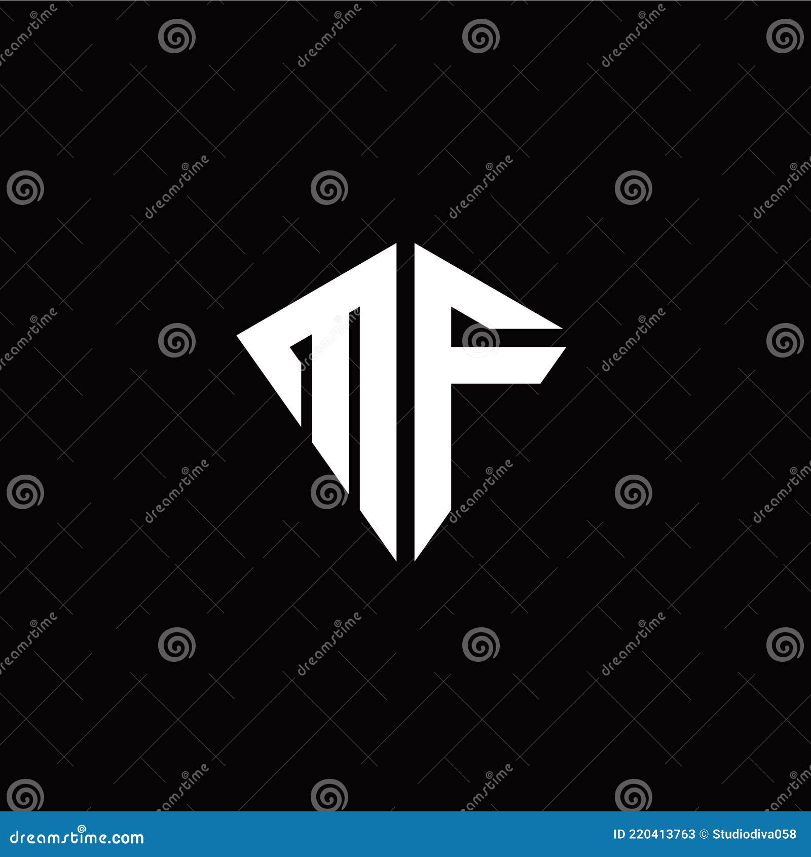 Initial M F Letter with Kite Modern Style Logo Template Vector Stock ...