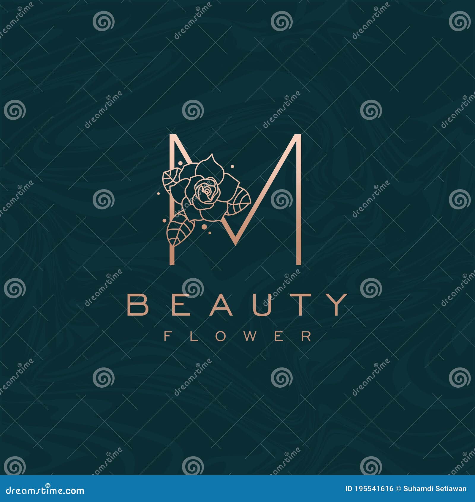 Initial M Flower Beauty Letter Logo Marble Design Vector Stock Vector ...