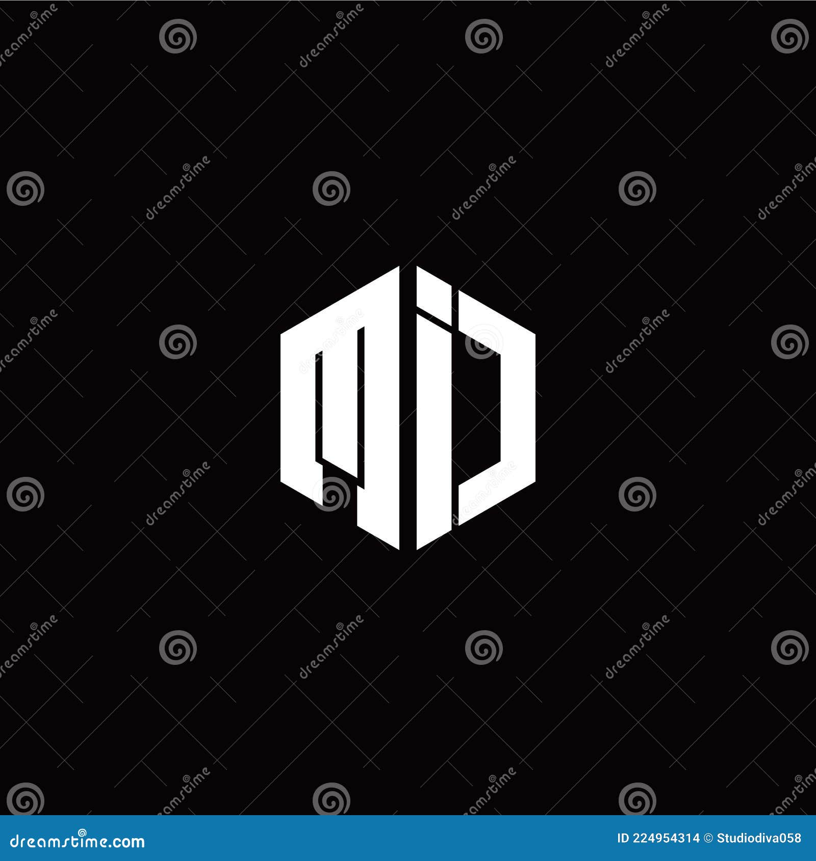Initial M I Letter with Polygon Modern Style Logo Template Vector Stock ...