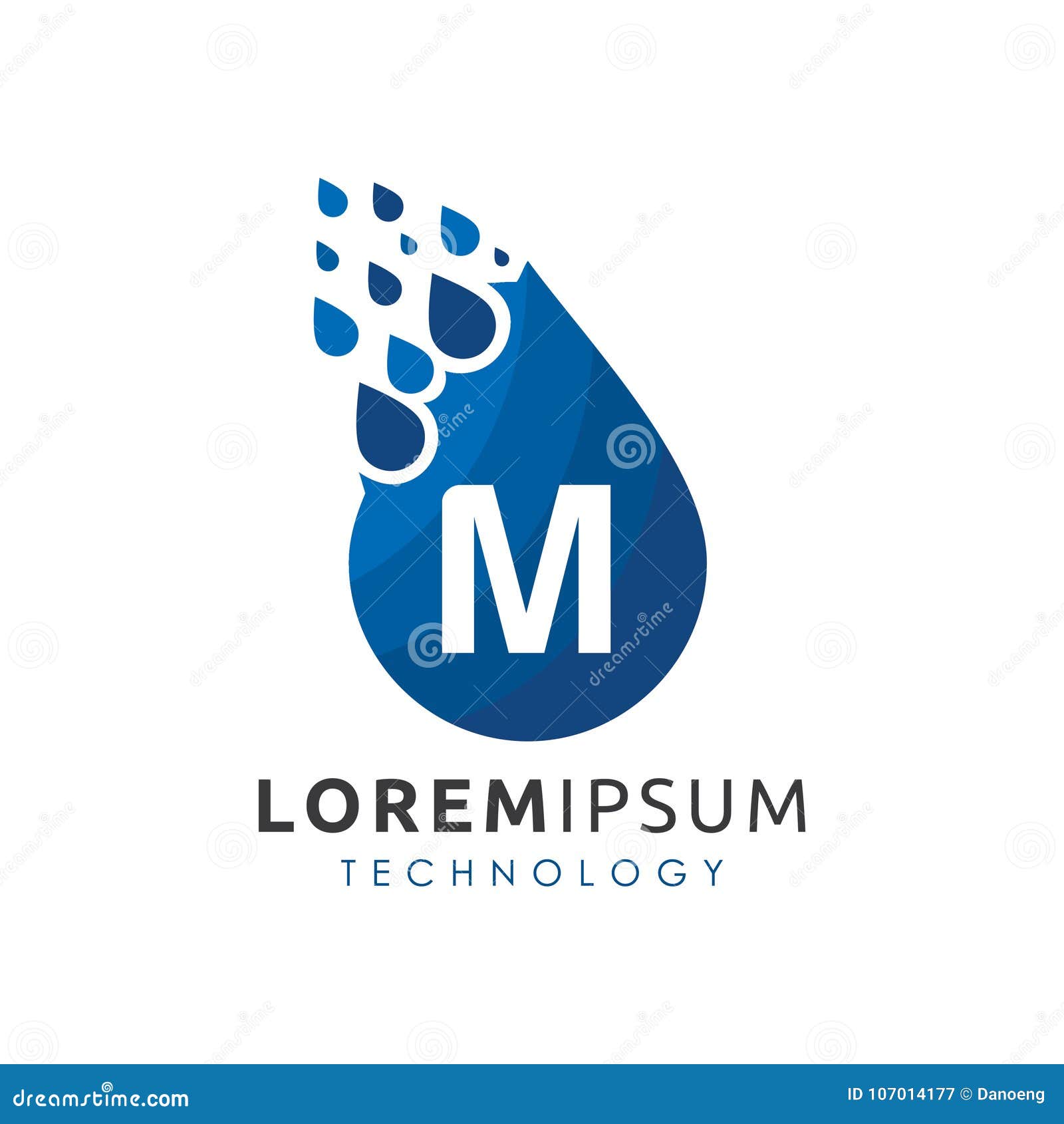 Initial M Letter Drop Water Logo Vector. Stock Image | CartoonDealer ...