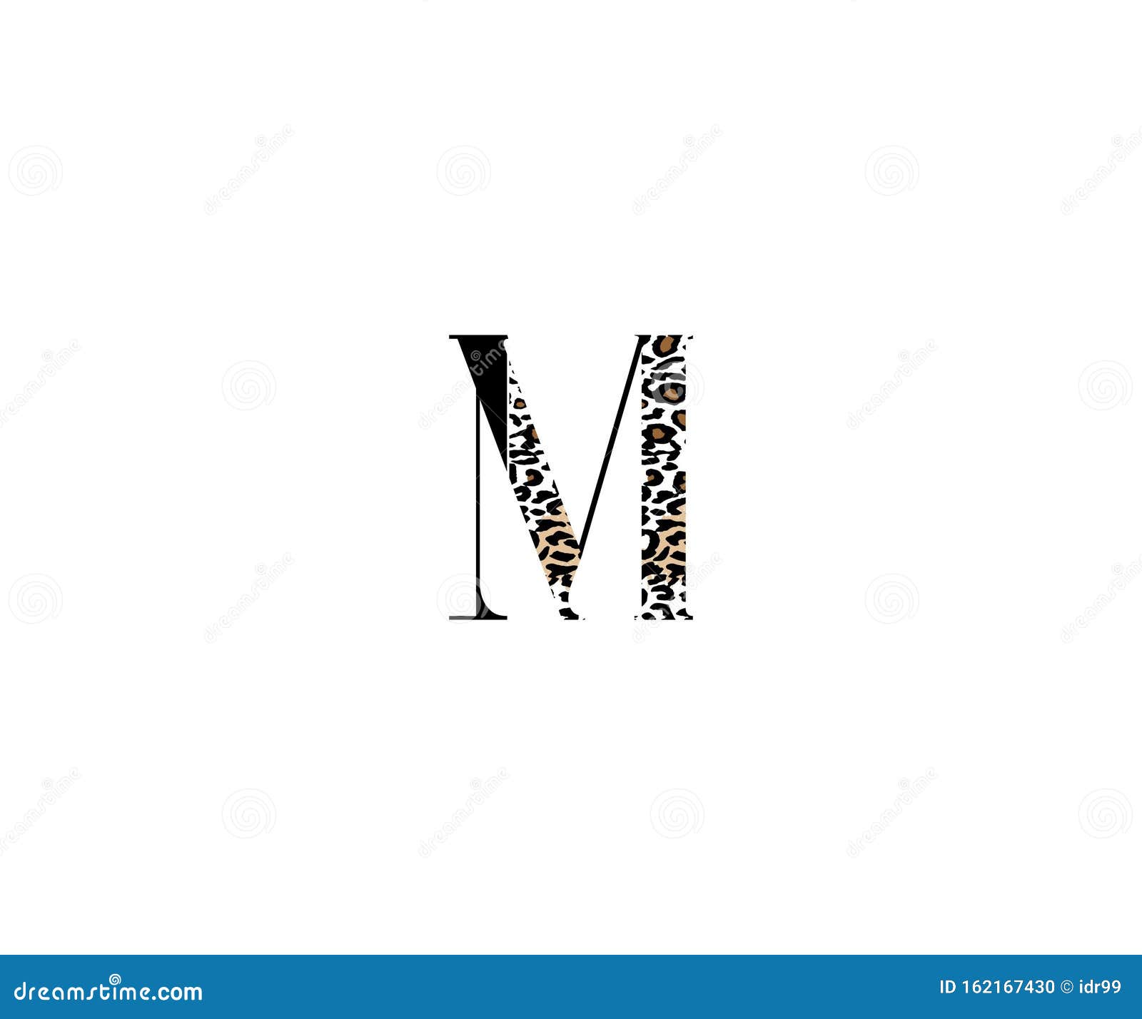 Initial M Letter with Luxury Leopard Pattern Logotype Stock Vector ...