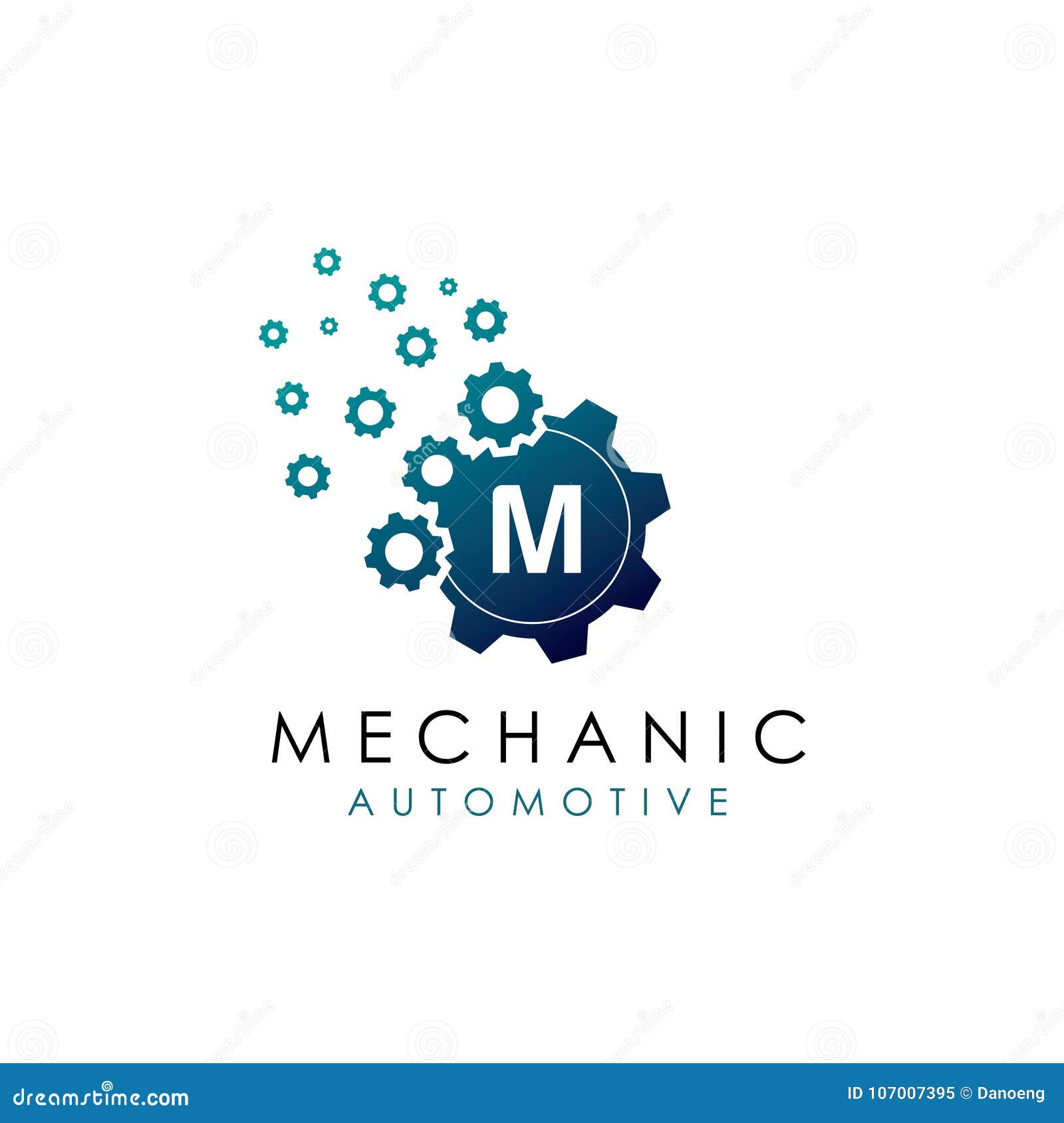Initial M Mechanic Gear Logo Vector. Stock Illustration - Illustration ...