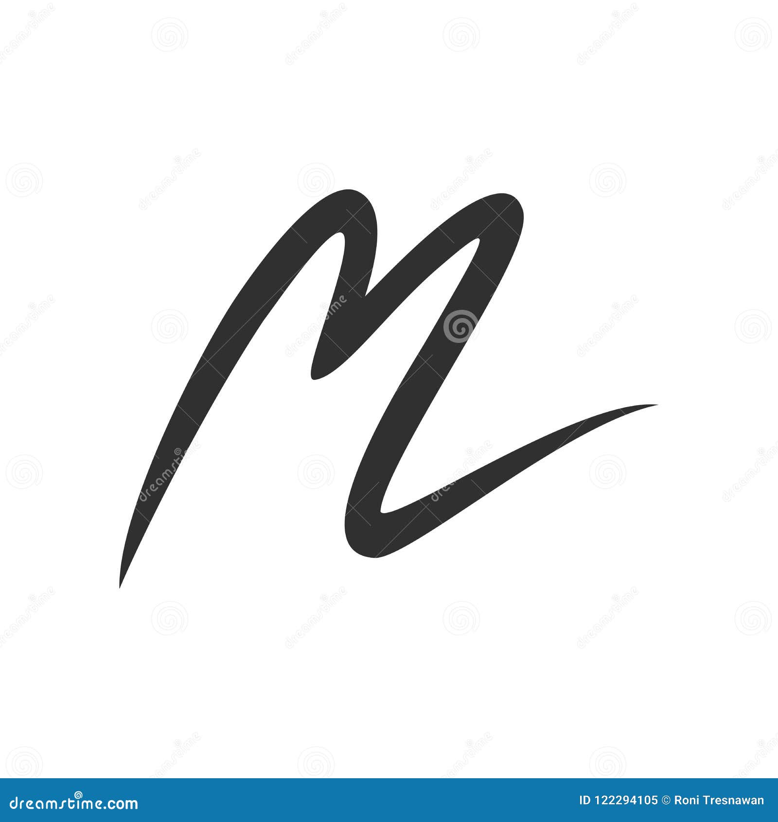 Initial M Stroke Lettermark Symbol Design Stock Vector - Illustration ...