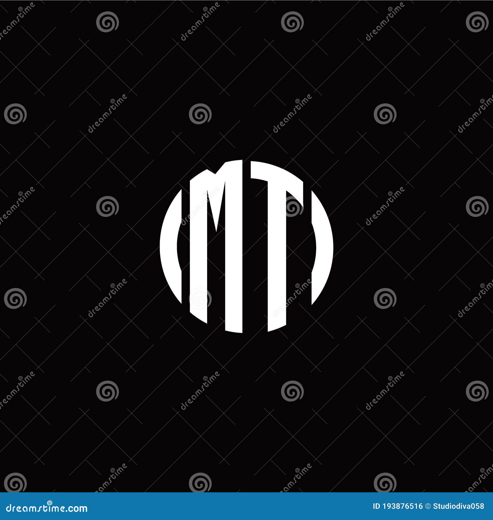 Initial M T Letter with Circle Style Logo Template Vector Stock Vector ...