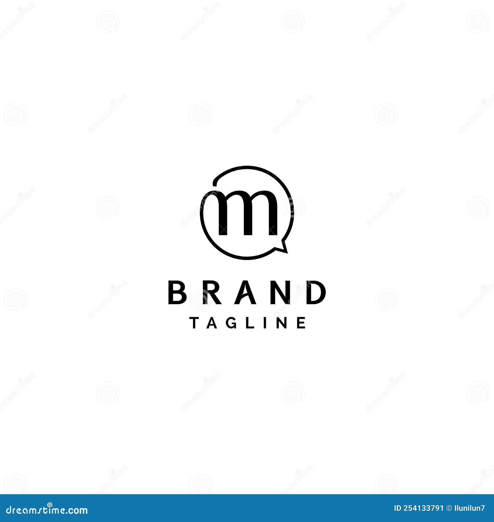 Initial M in Text Bubble Icon Logo Design Stock Vector - Illustration ...