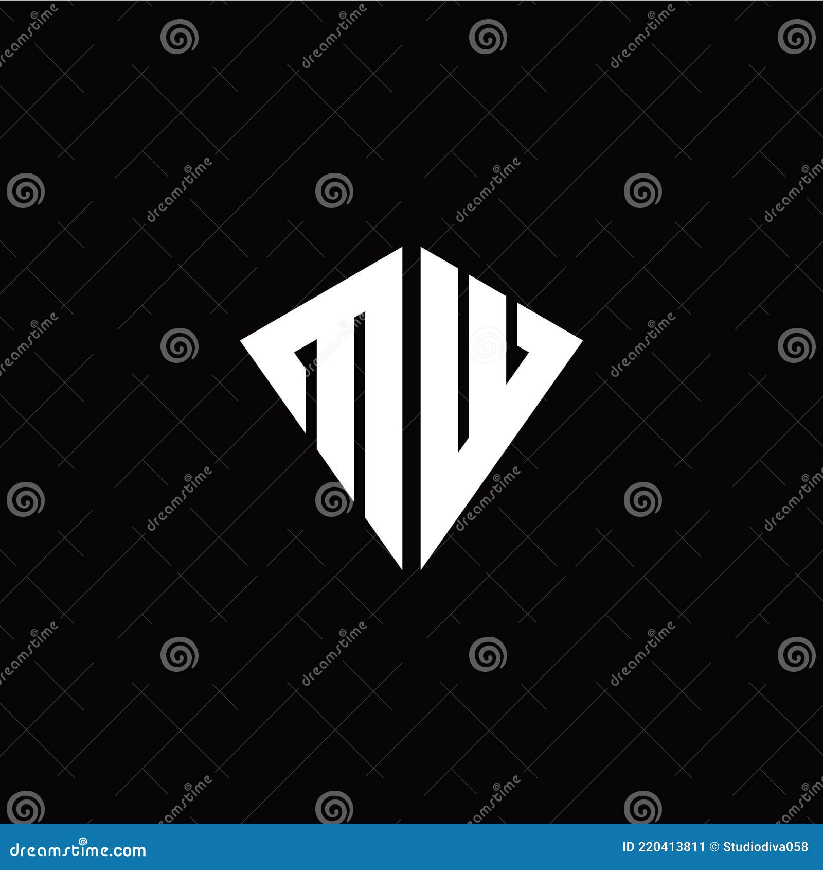 Initial M W Letter with Kite Modern Style Logo Template Vector Stock ...