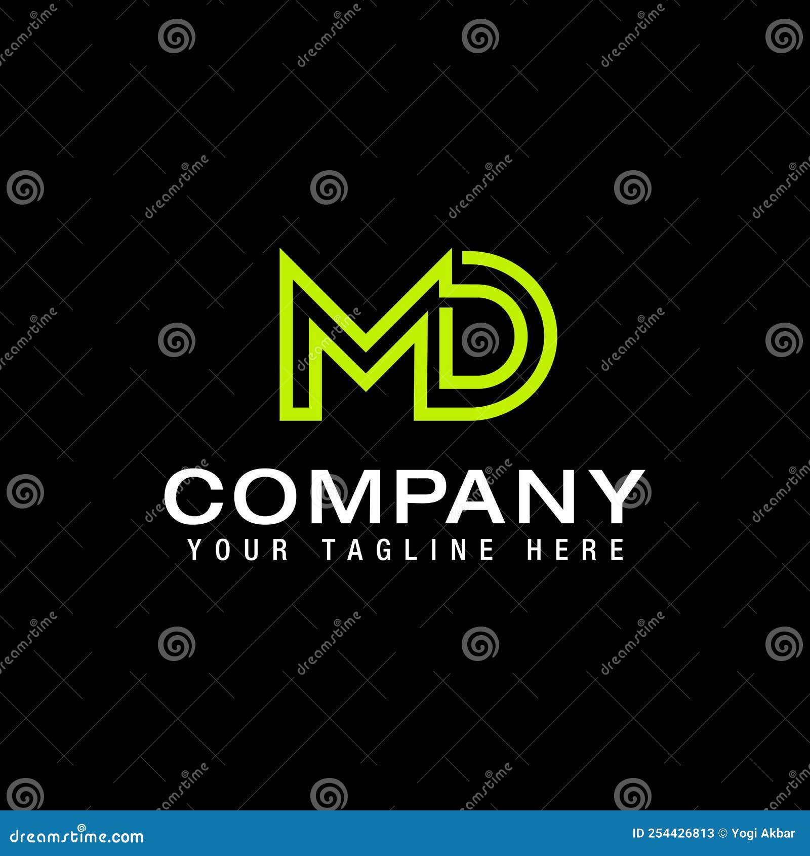 Initial MD Letter Logo Line Design Template Vector Stock Vector ...