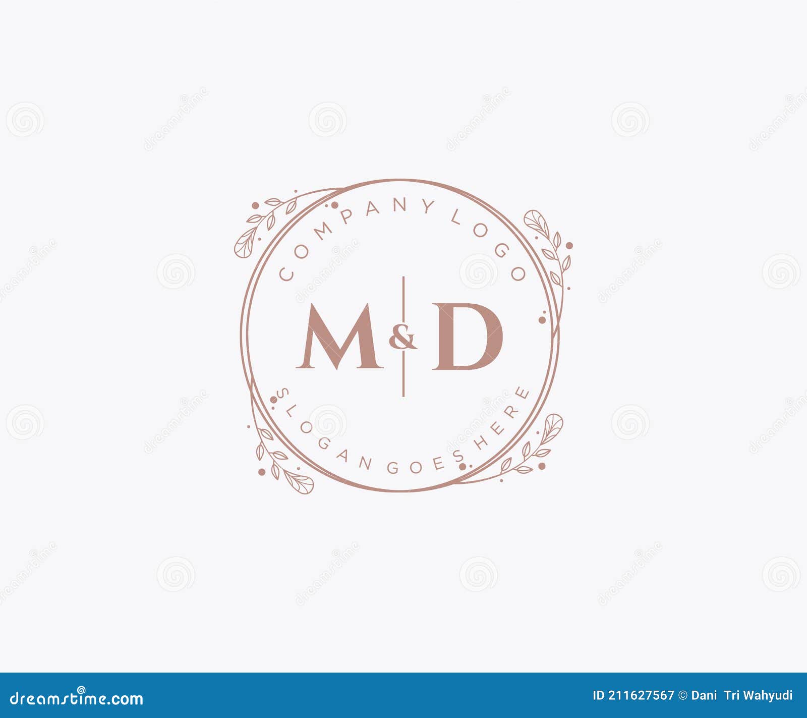 Initial MD Letters Decorative Luxury Wedding Logo Stock Vector ...
